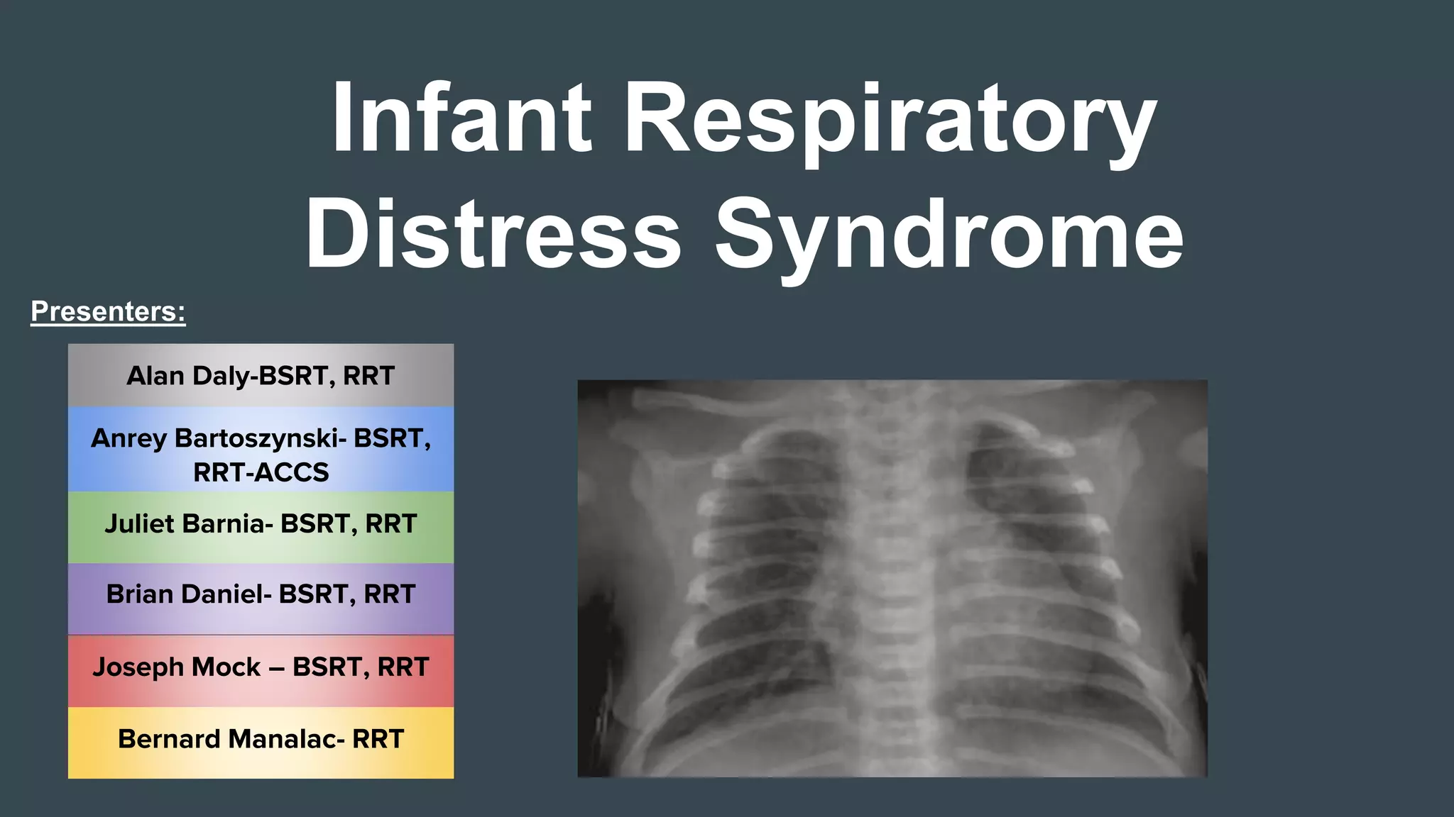 Infant respiratory distress syndrome PPV guideline
