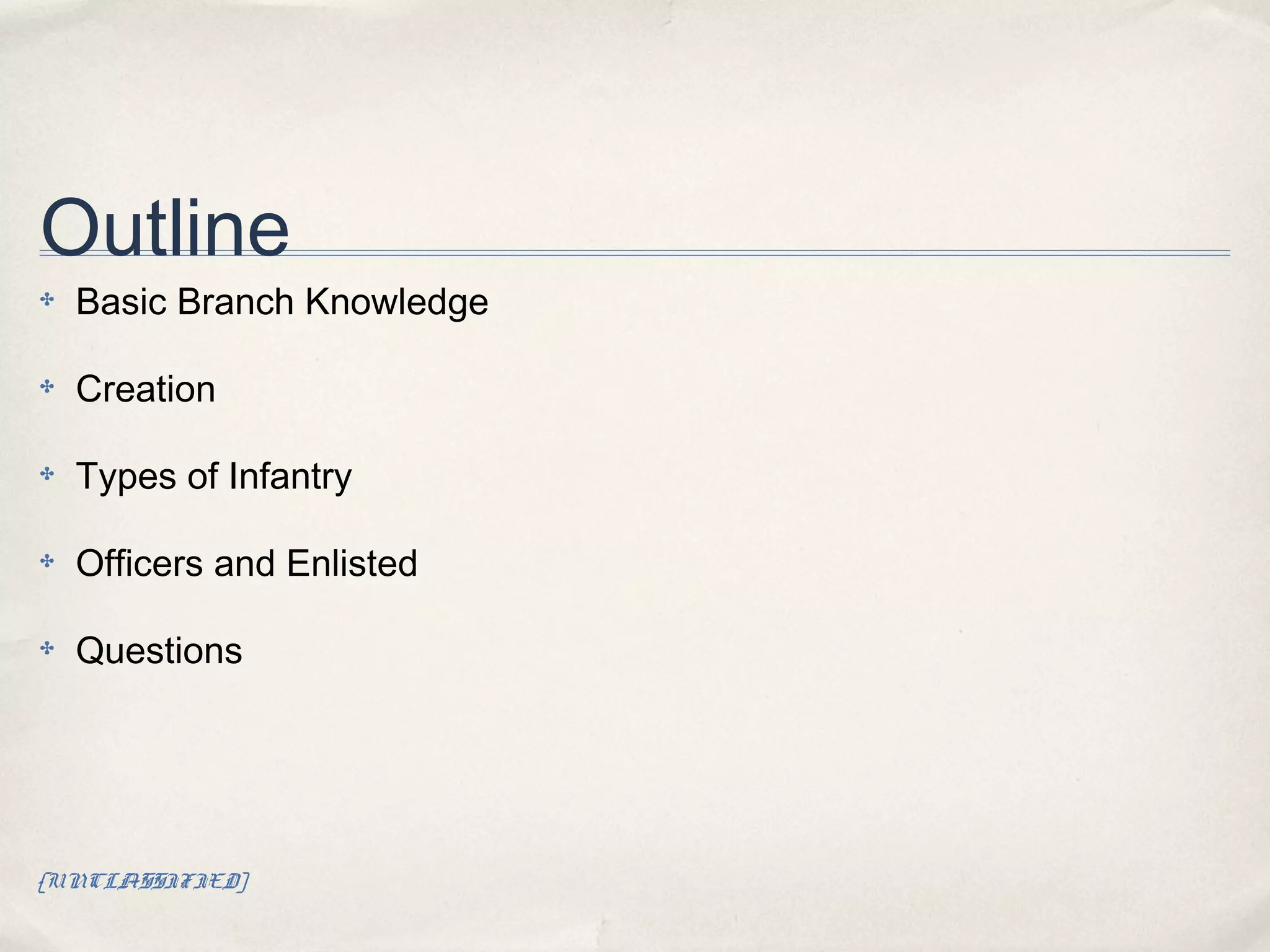 US Military Infantry Branch | PPT