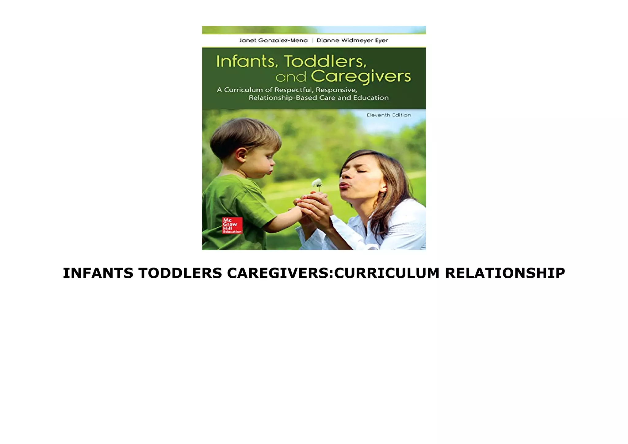 INFANTS TODDLERS CAREGIVERS:CURRICULUM RELATIONSHIP | PDF
