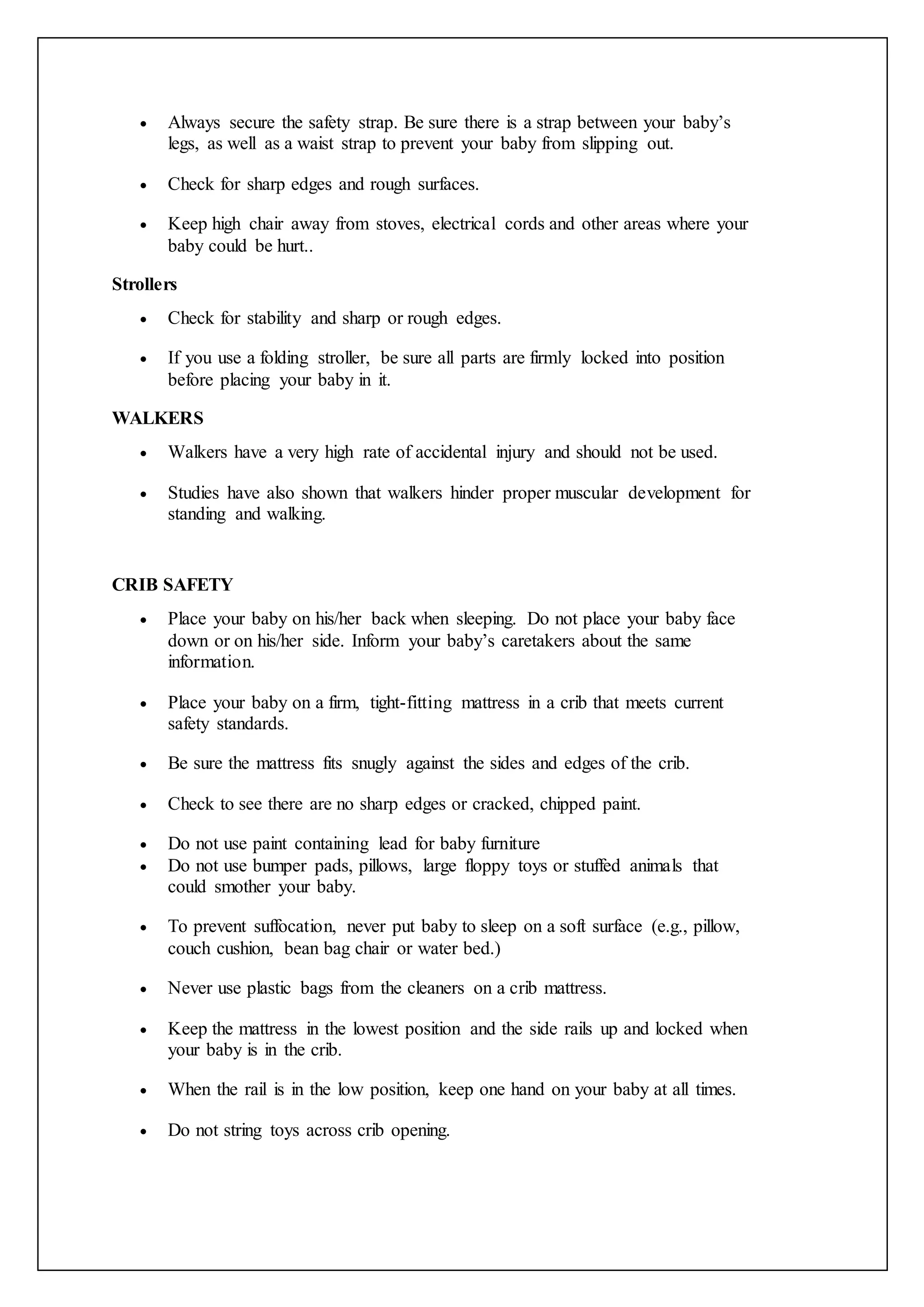 INFANT SAFETY AND PREVENTION OF ACCIDENTS | DOCX