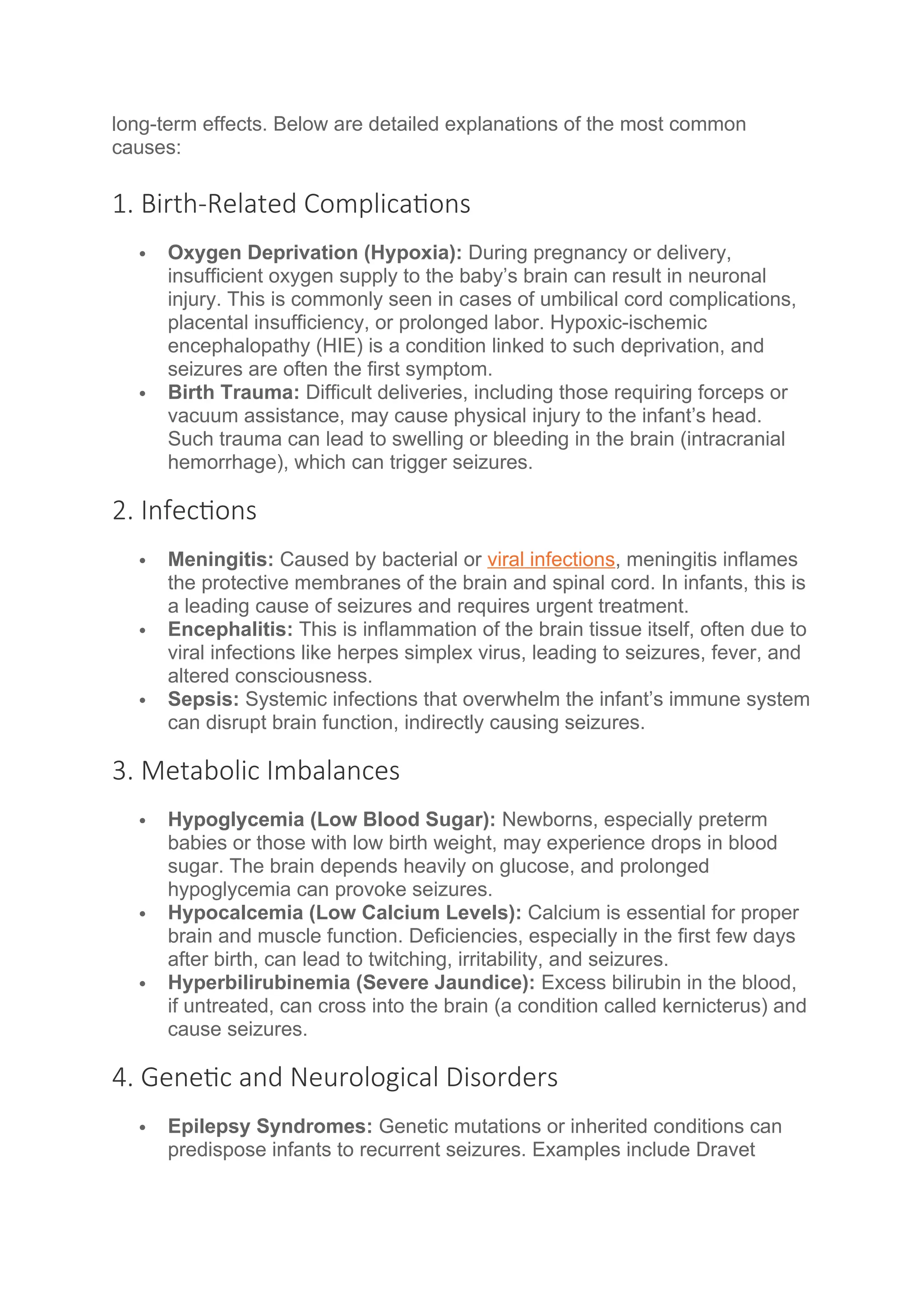 Infant Seizures: Key Symptoms and Causes | DOCX