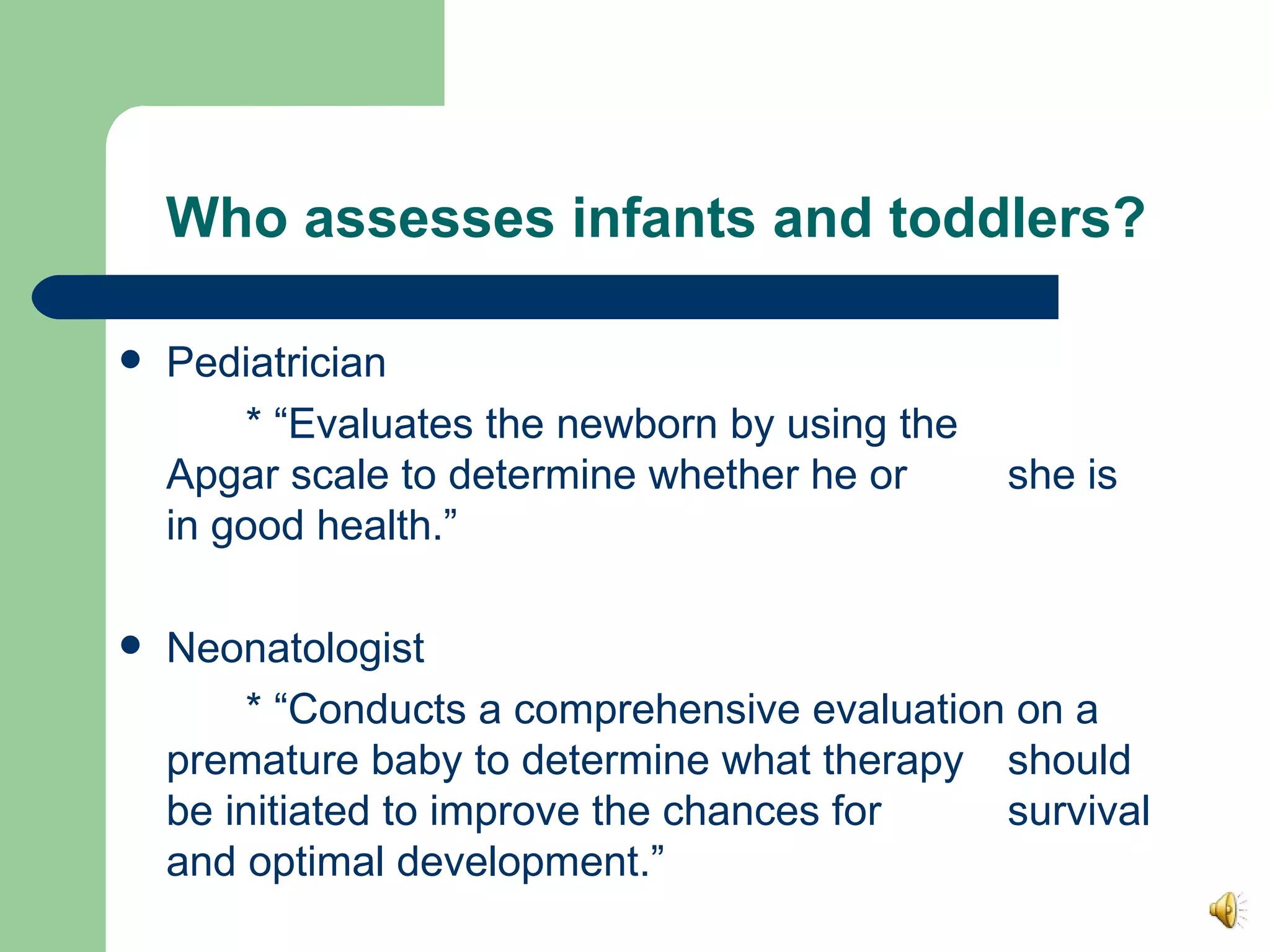 Infant Toddler Assessment | PPT