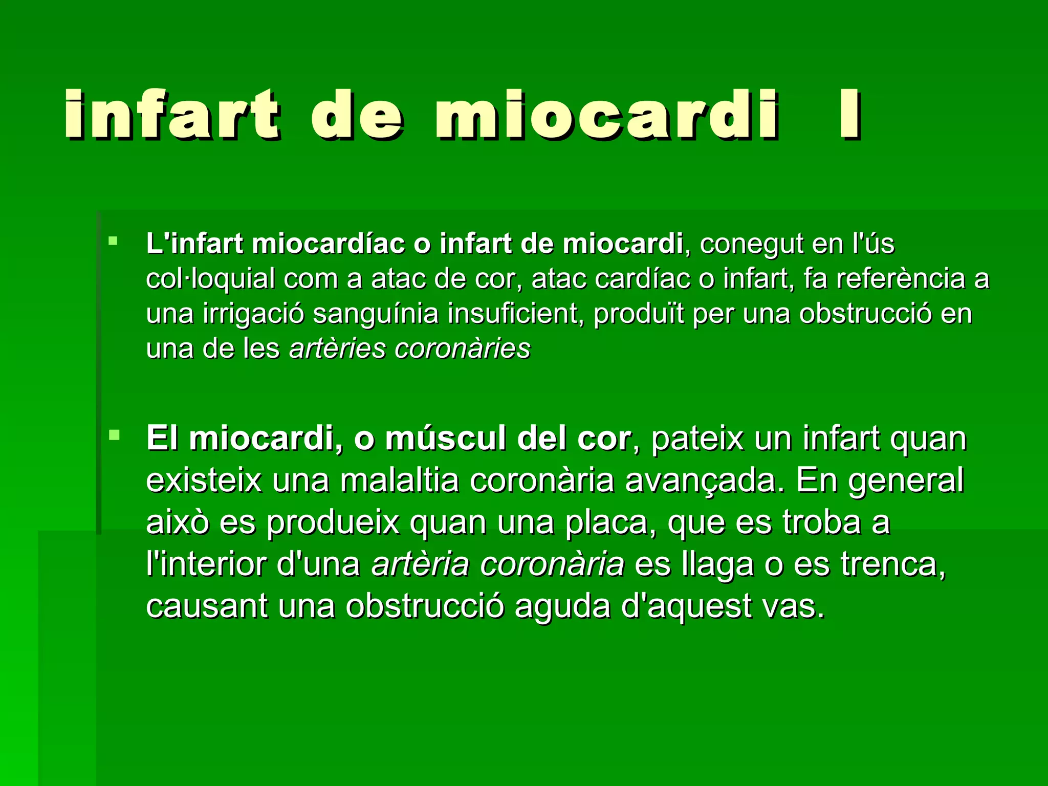 Infart de miocardi i embòlia pulmonar | PPT