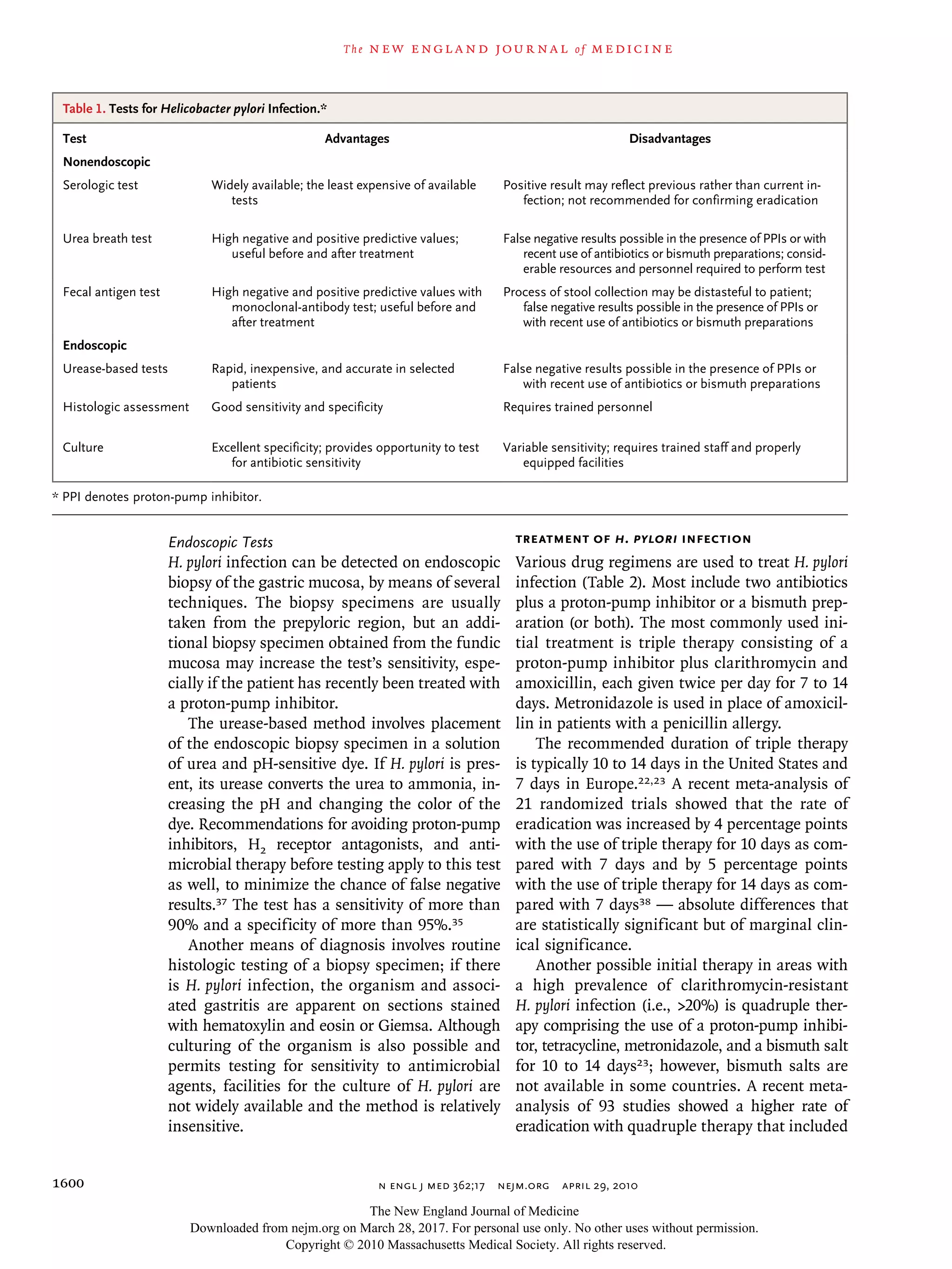 Infeccion by helicobacter pylori | PDF
