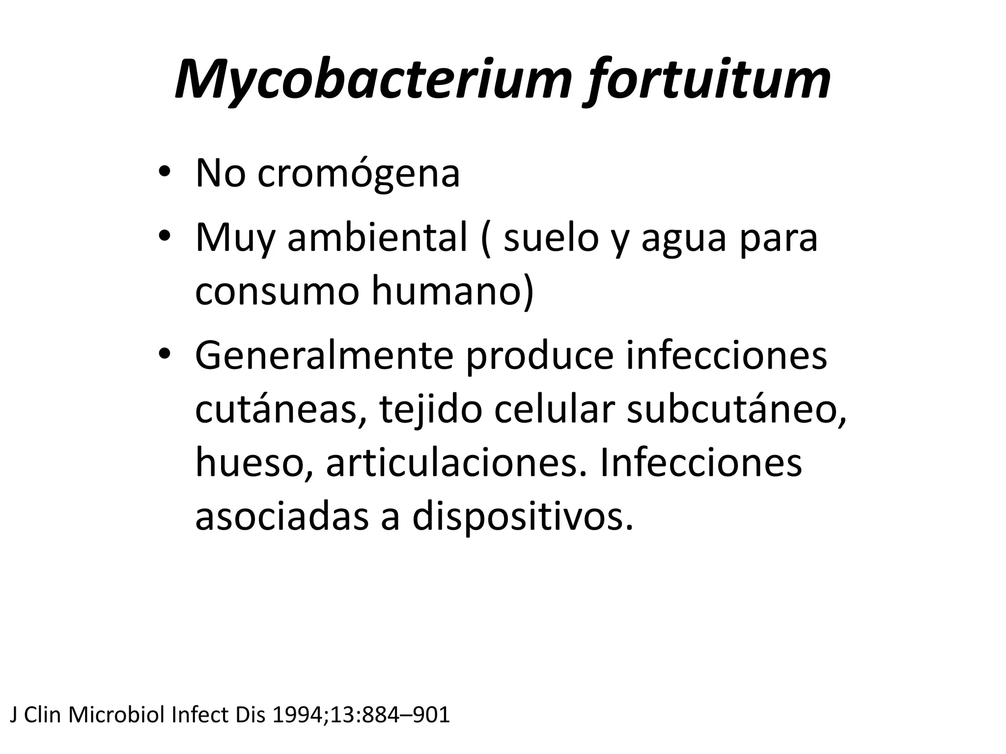 Infecciones causadas por micobacterias diferentes a las del complejo | PPTX