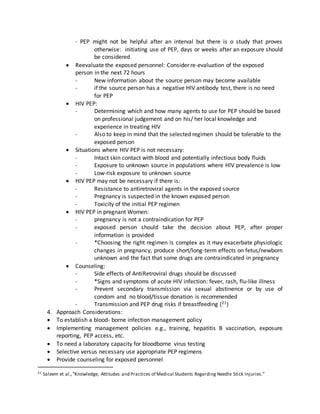 Postexposure prophylaxis after needle sticks injury | DOCX
