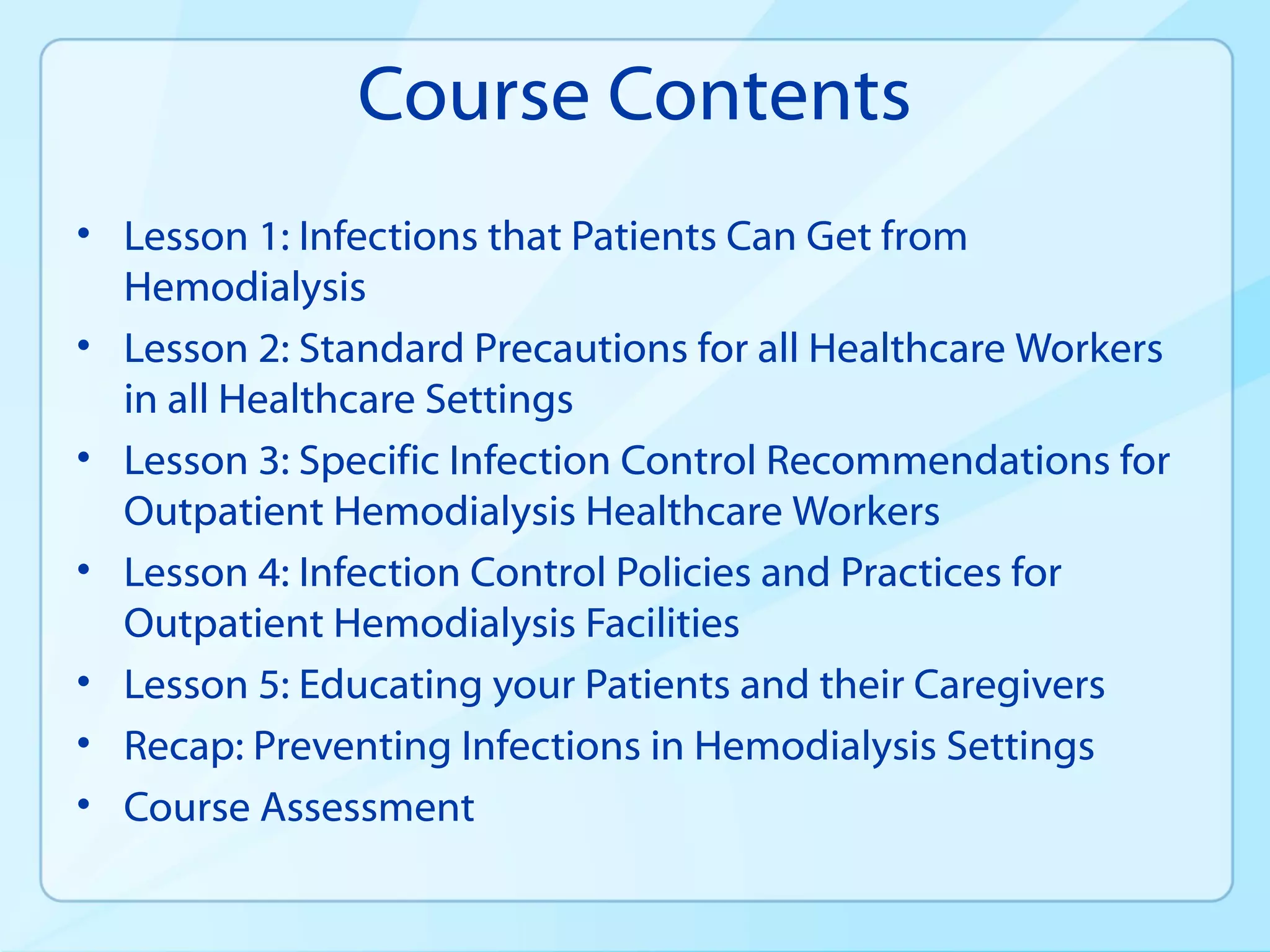Infection prevention-dialysis-settings | PPT