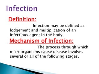 Infection and its mechanism | PPTX | Infectious Diseases | Diseases and ...