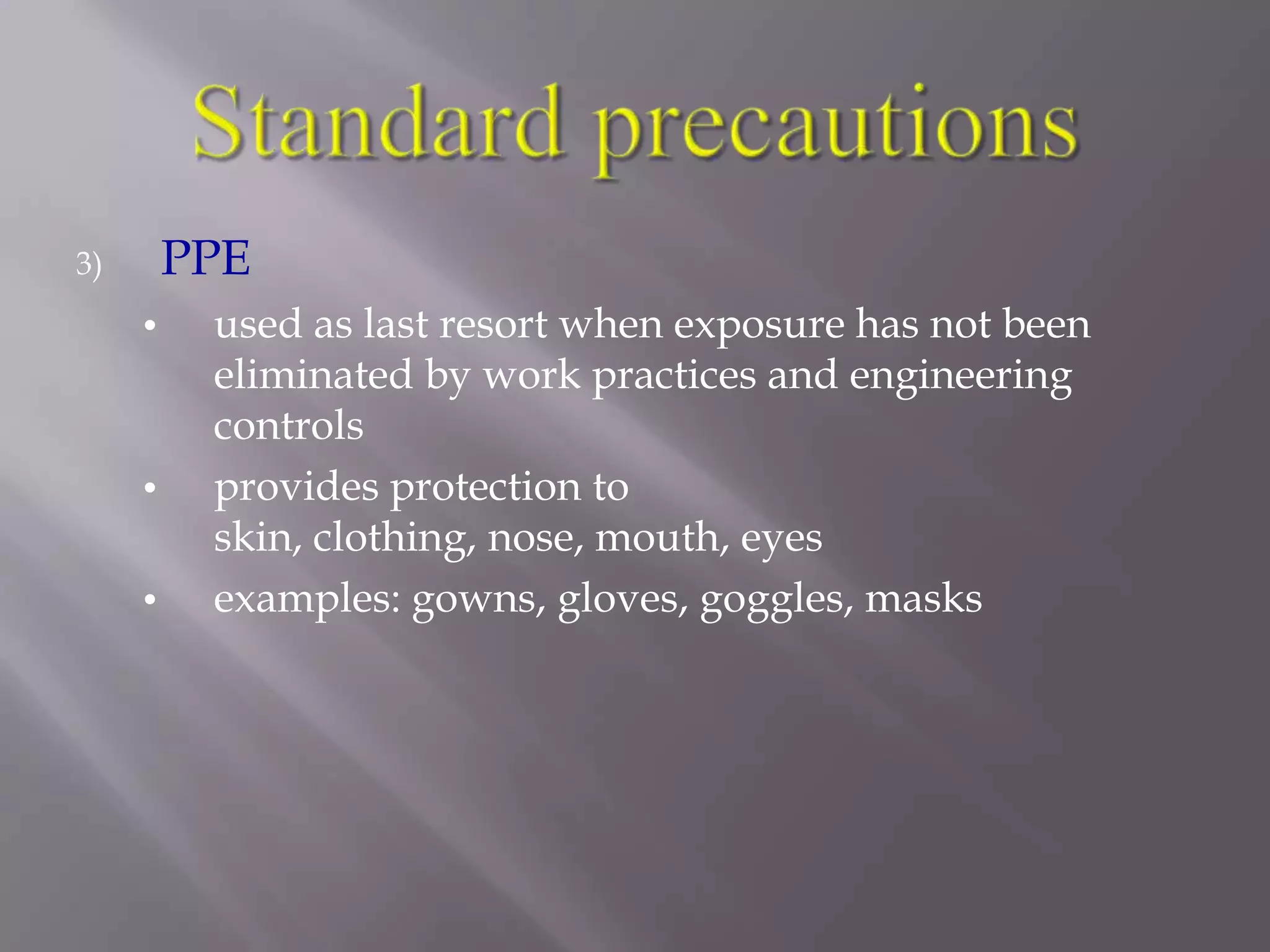 standard precautions for infection control measures by Ahmed elashry | PPTX