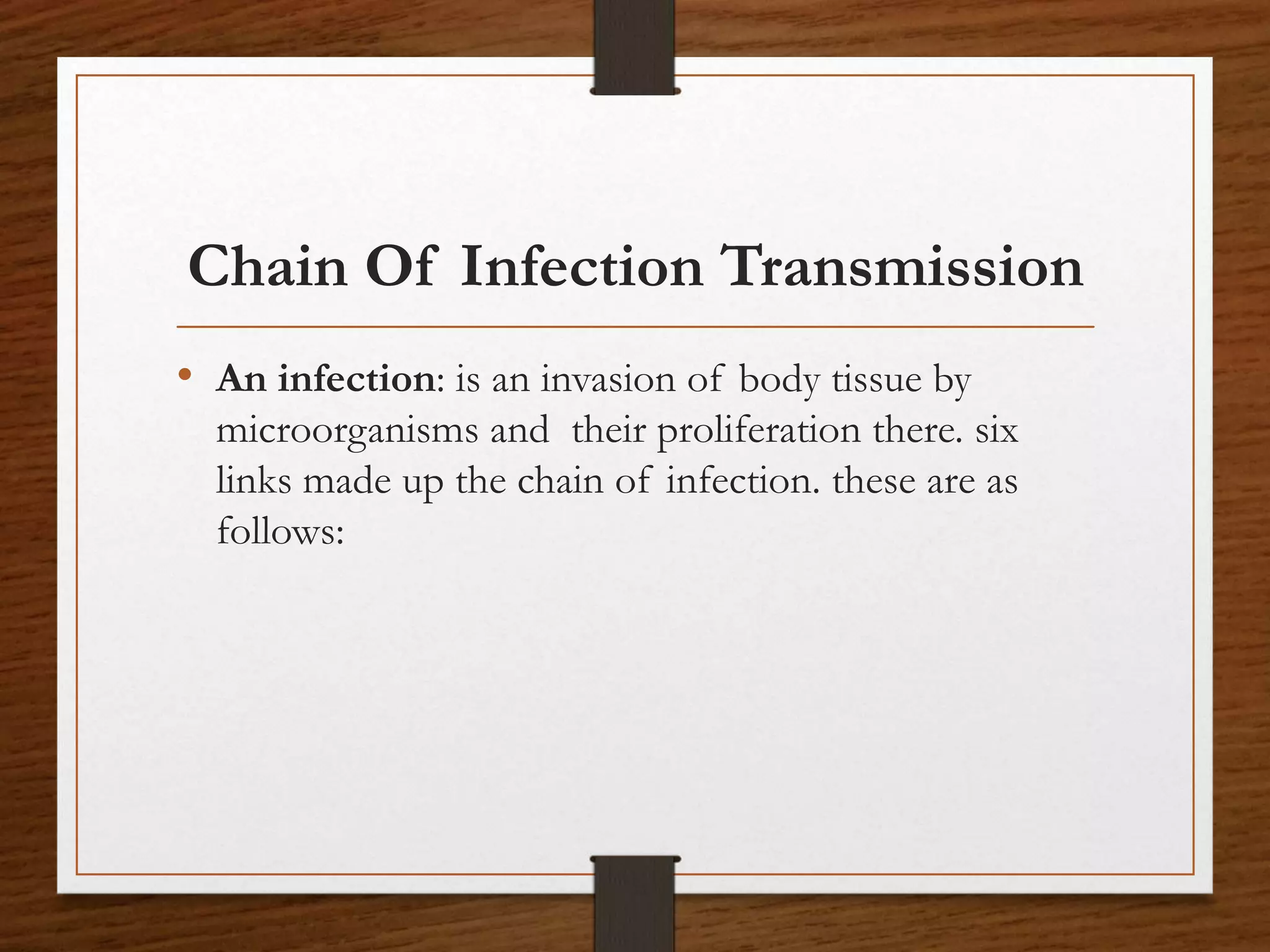 Infection control in clinical settings | PPTX