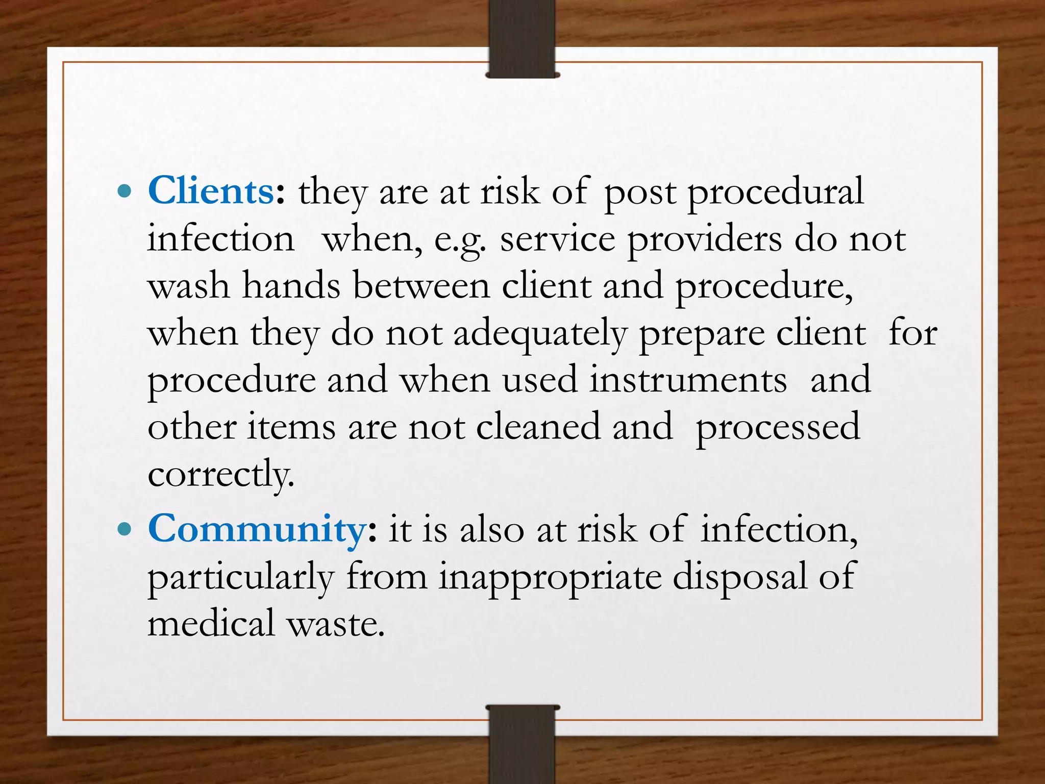 Infection control in clinical settings | PPTX
