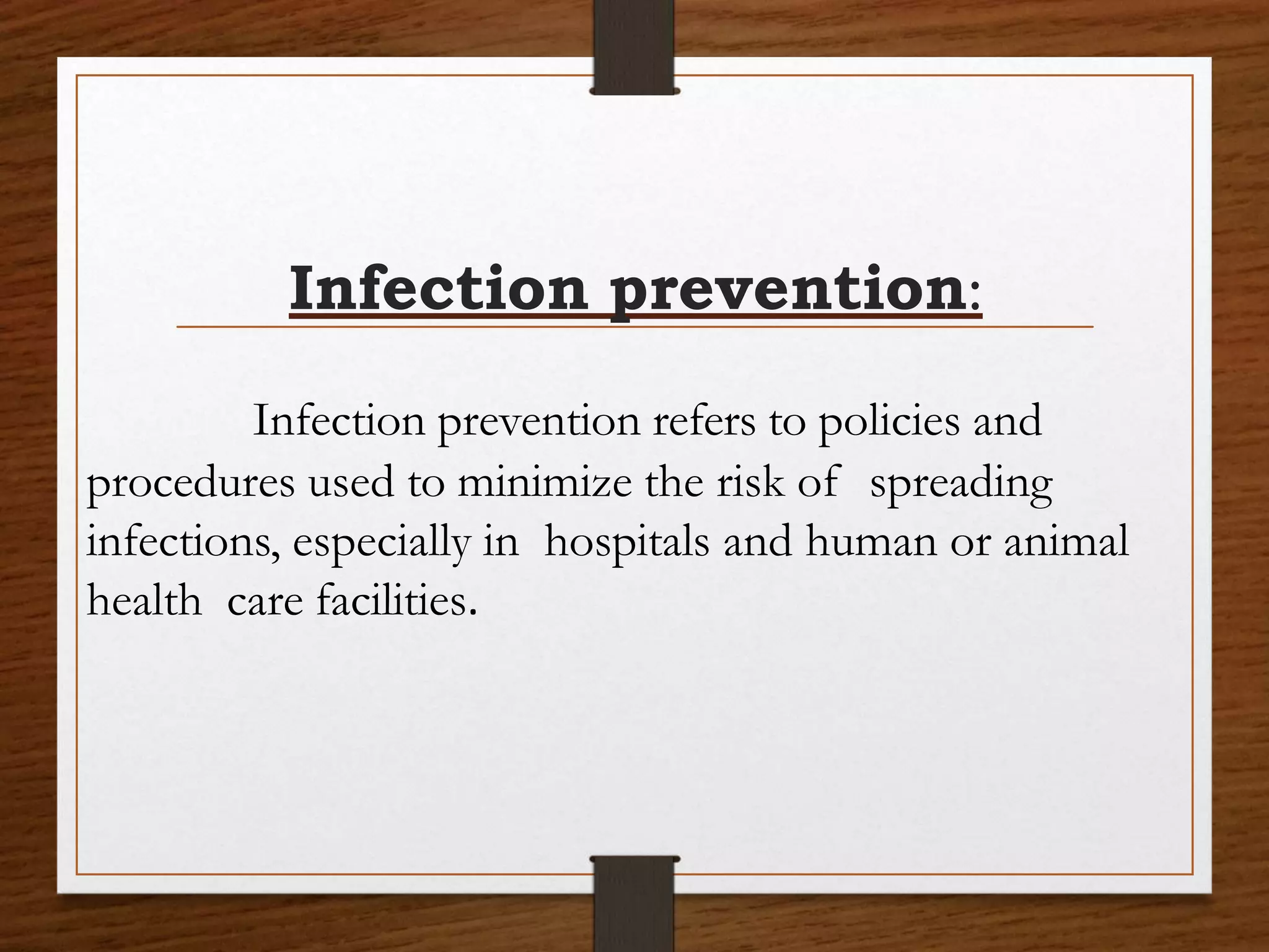 Infection control in clinical settings | PPTX