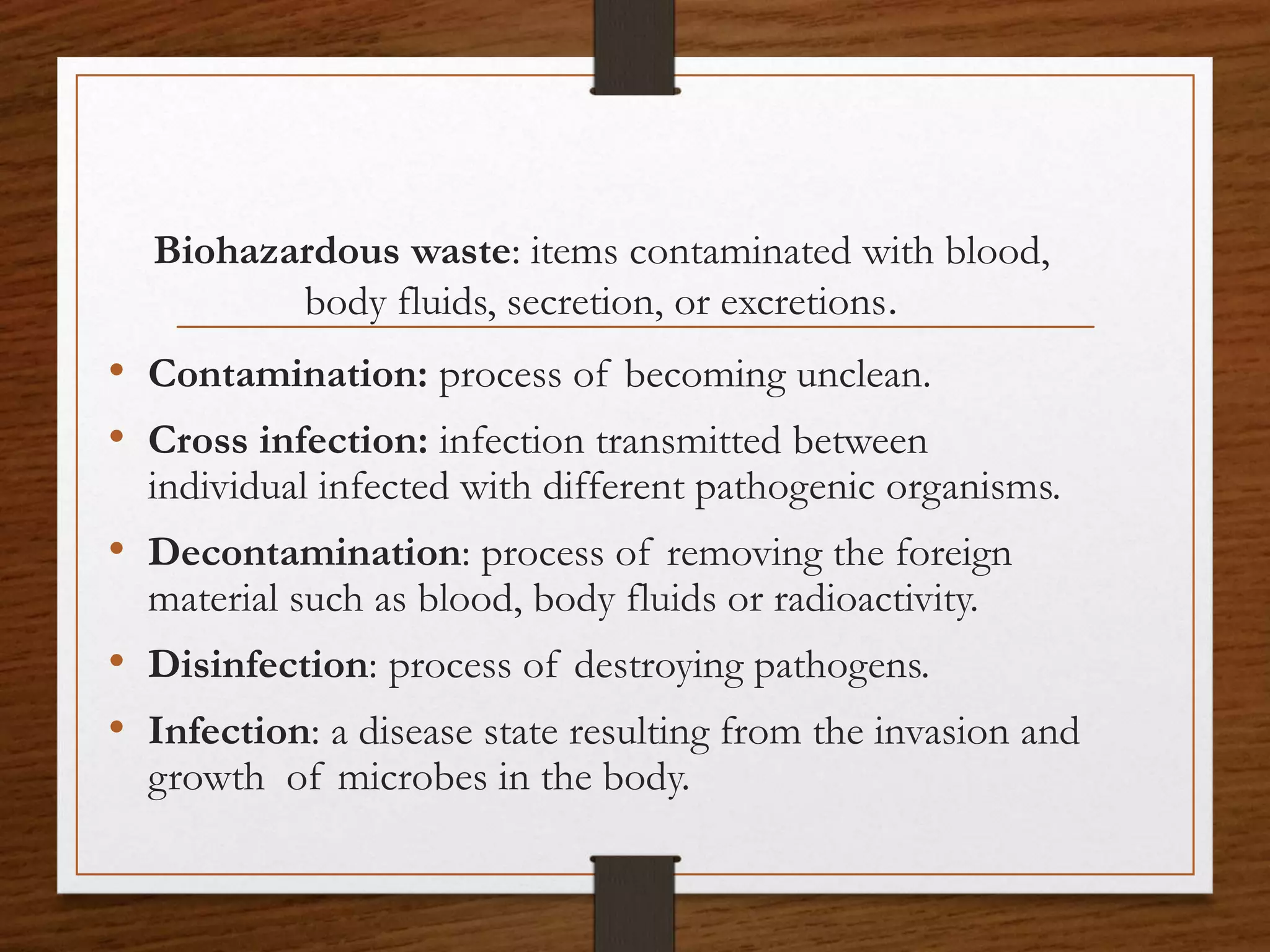 Infection control in clinical settings | PPTX