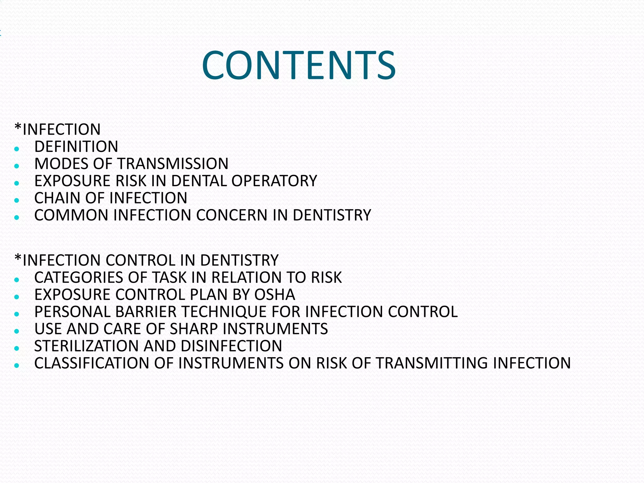 Infection control in dentistry | PPTX