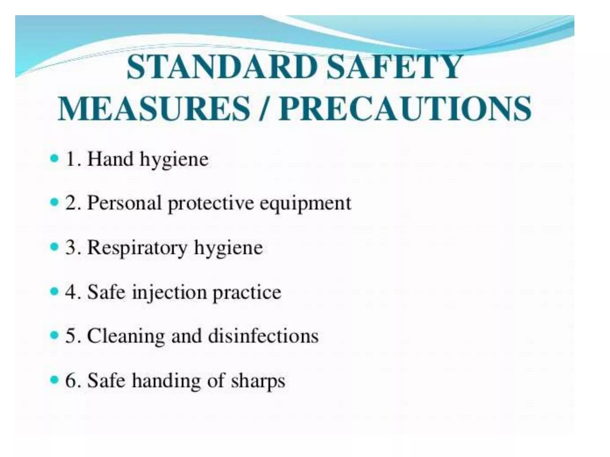 Infection control and standard safety measures | PPTX