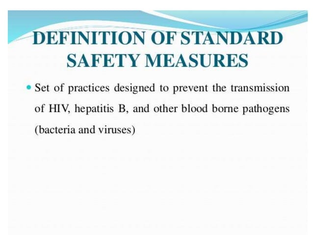 Infection control and standard safety measures | PPT