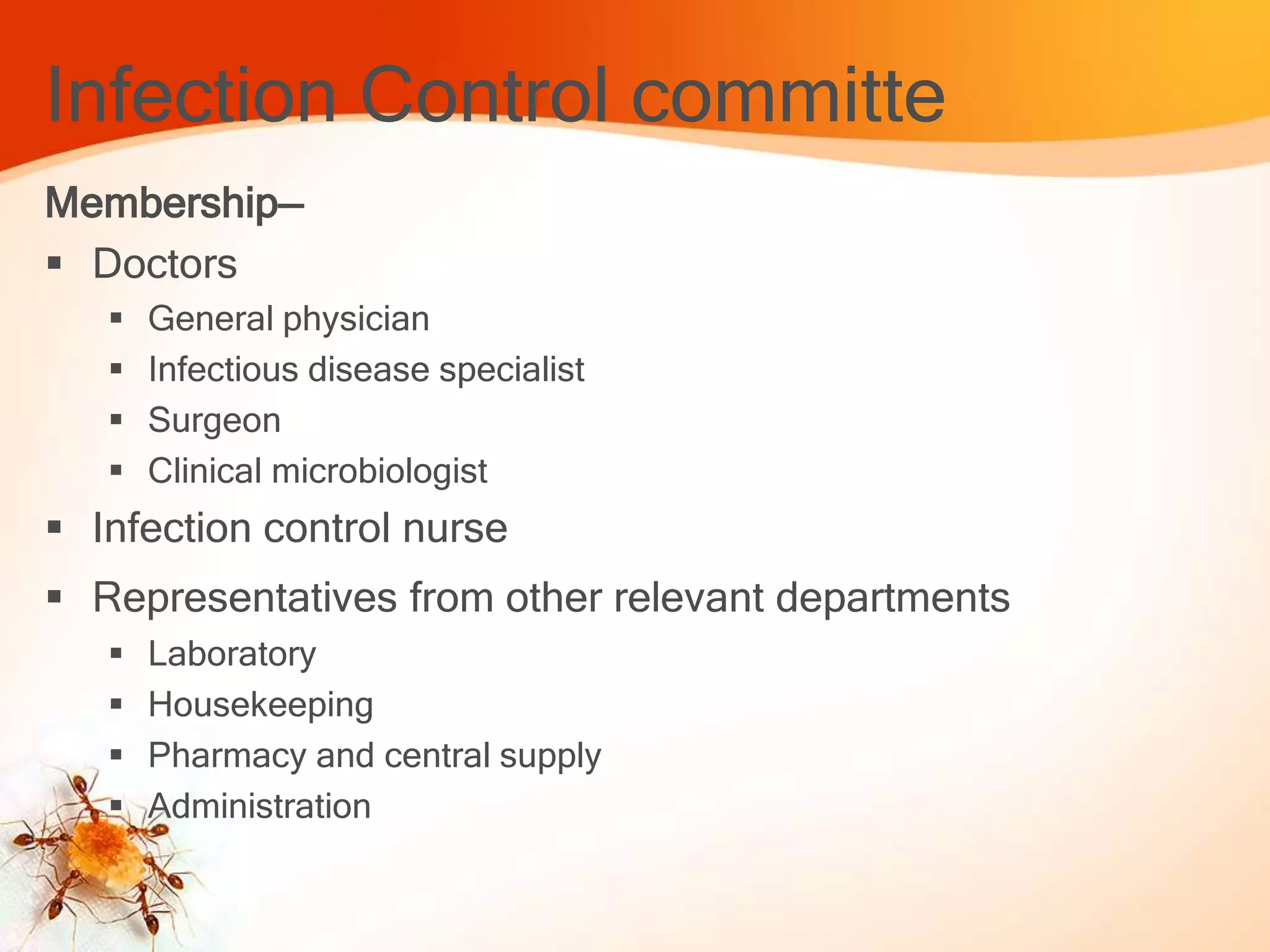 Infection control comitte | PPTX