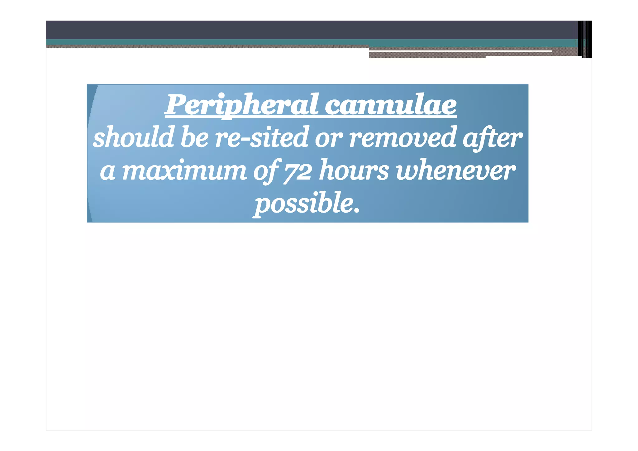 Infection control guidelines for Prevention of Peripheral Venous ...