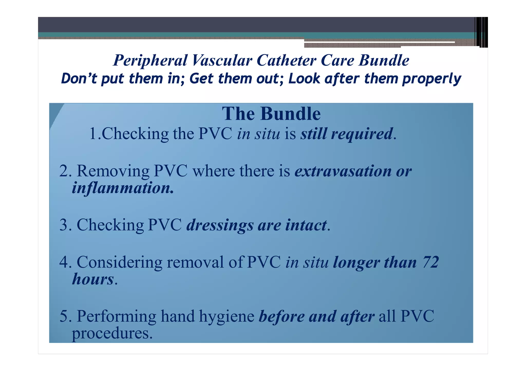 Infection control guidelines for Prevention of Peripheral Venous ...