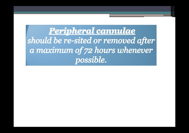 Infection control guidelines for Prevention of Peripheral Venous ...