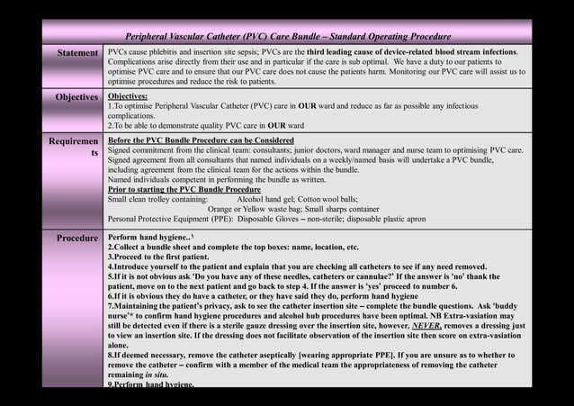 Infection control guidelines for Prevention of Peripheral Venous ...