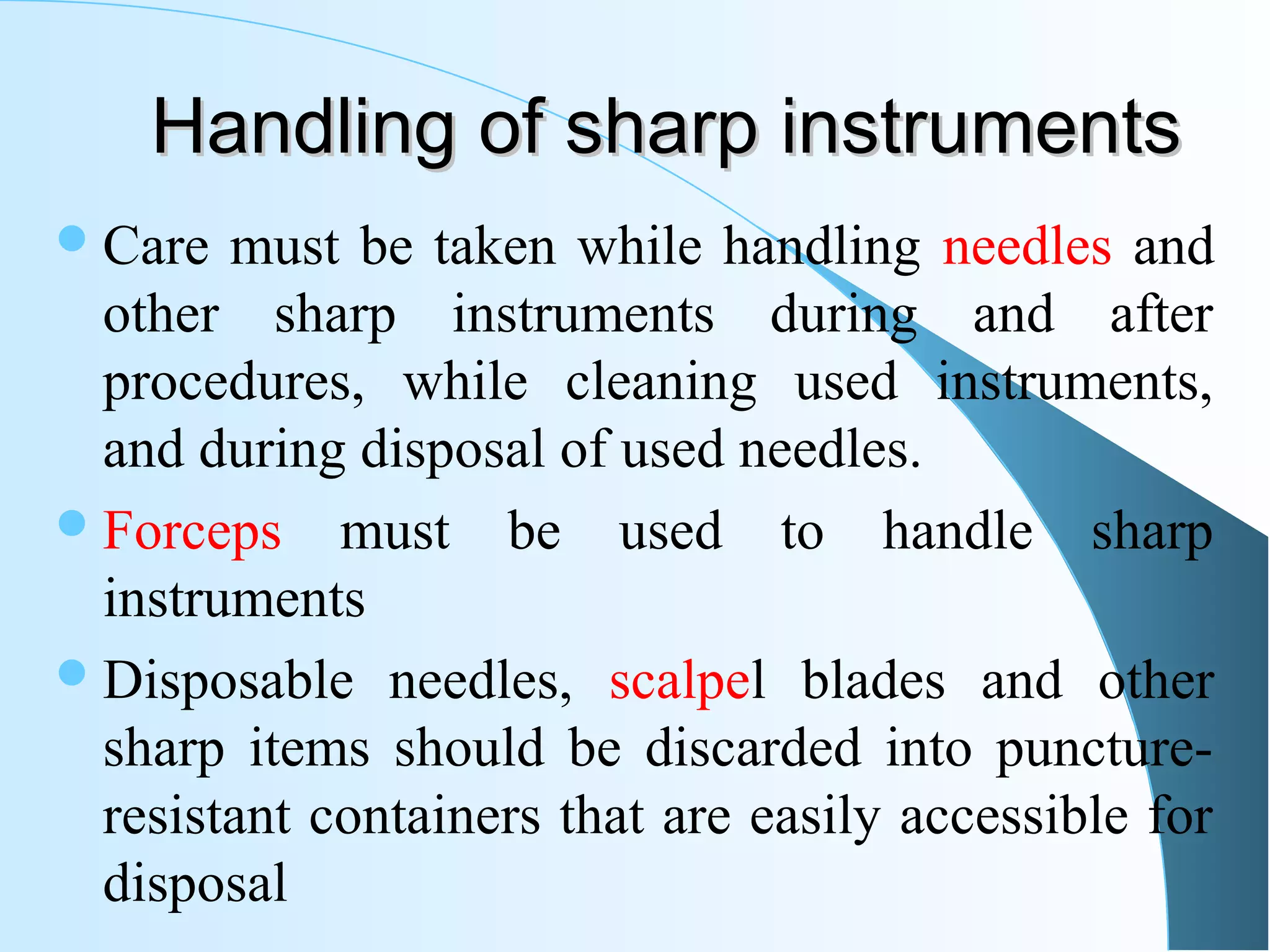Infection control in dental clinic and management of sterile and ...