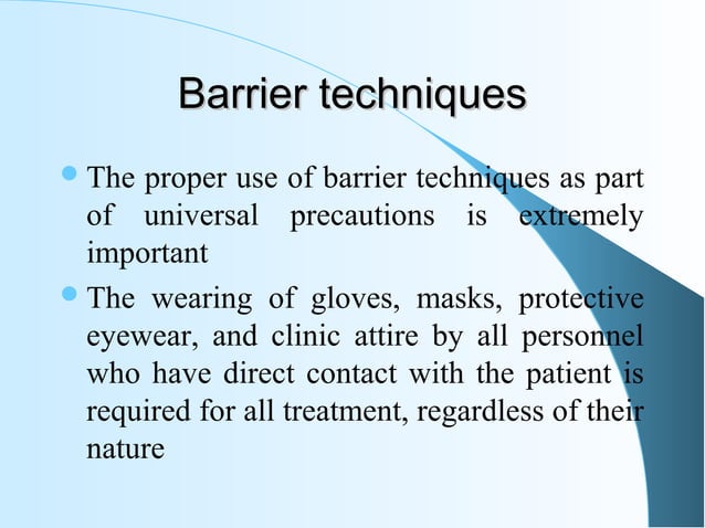 Infection control in dental clinic and management of sterile and ...