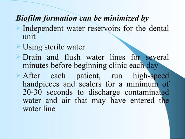 Infection control in dental clinic and management of sterile and ...