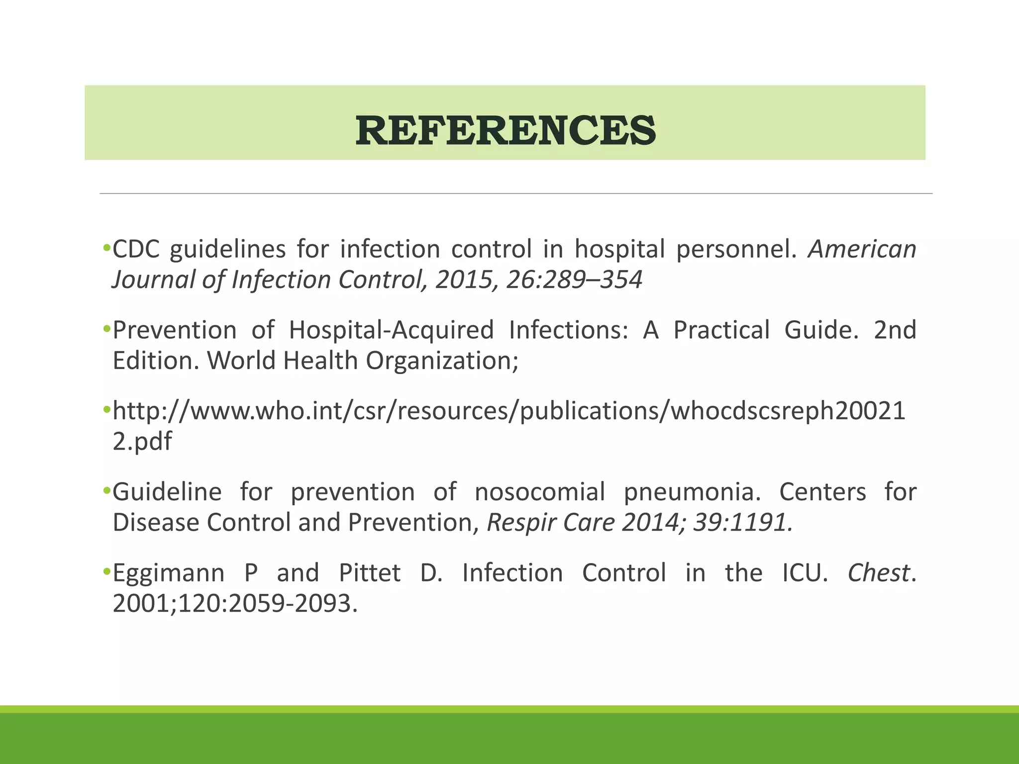 Infection control in critical care units | PPTX