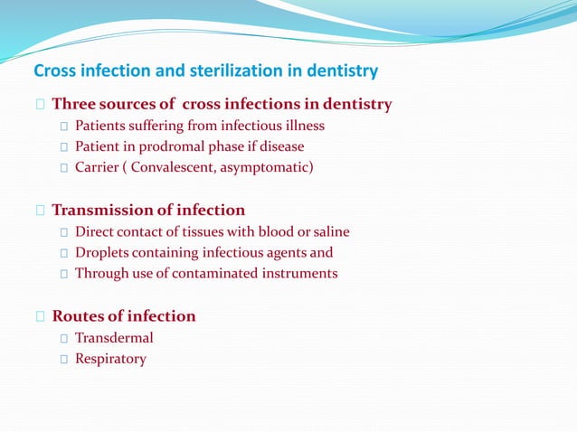 Infection control in dentistry | PPTX | Infectious Diseases | Diseases ...