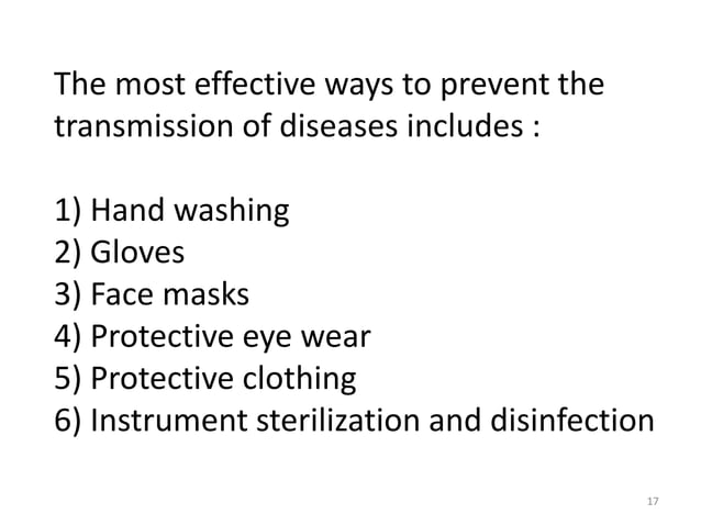 Infection control in dentistry | PPTX | Infectious Diseases | Diseases ...