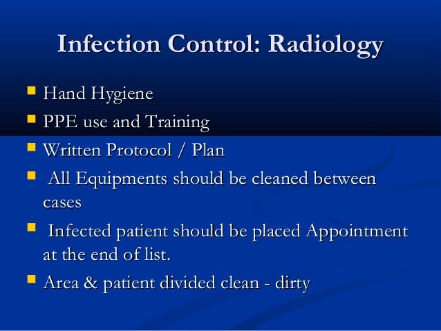 Infection control in radiology Srinivas Rao