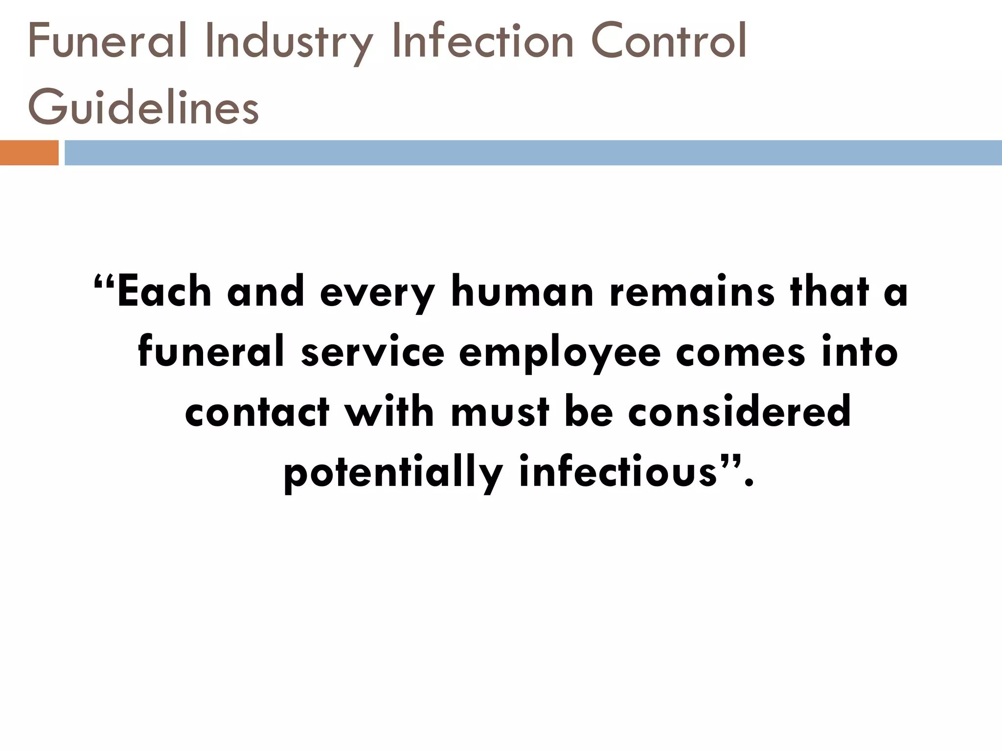 Infection Control in the Mortuary | PDF