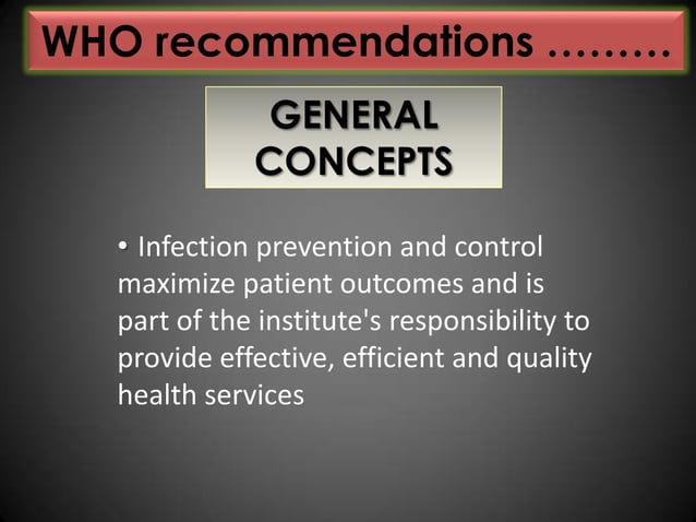 Infection control key performance indicators selection and ...