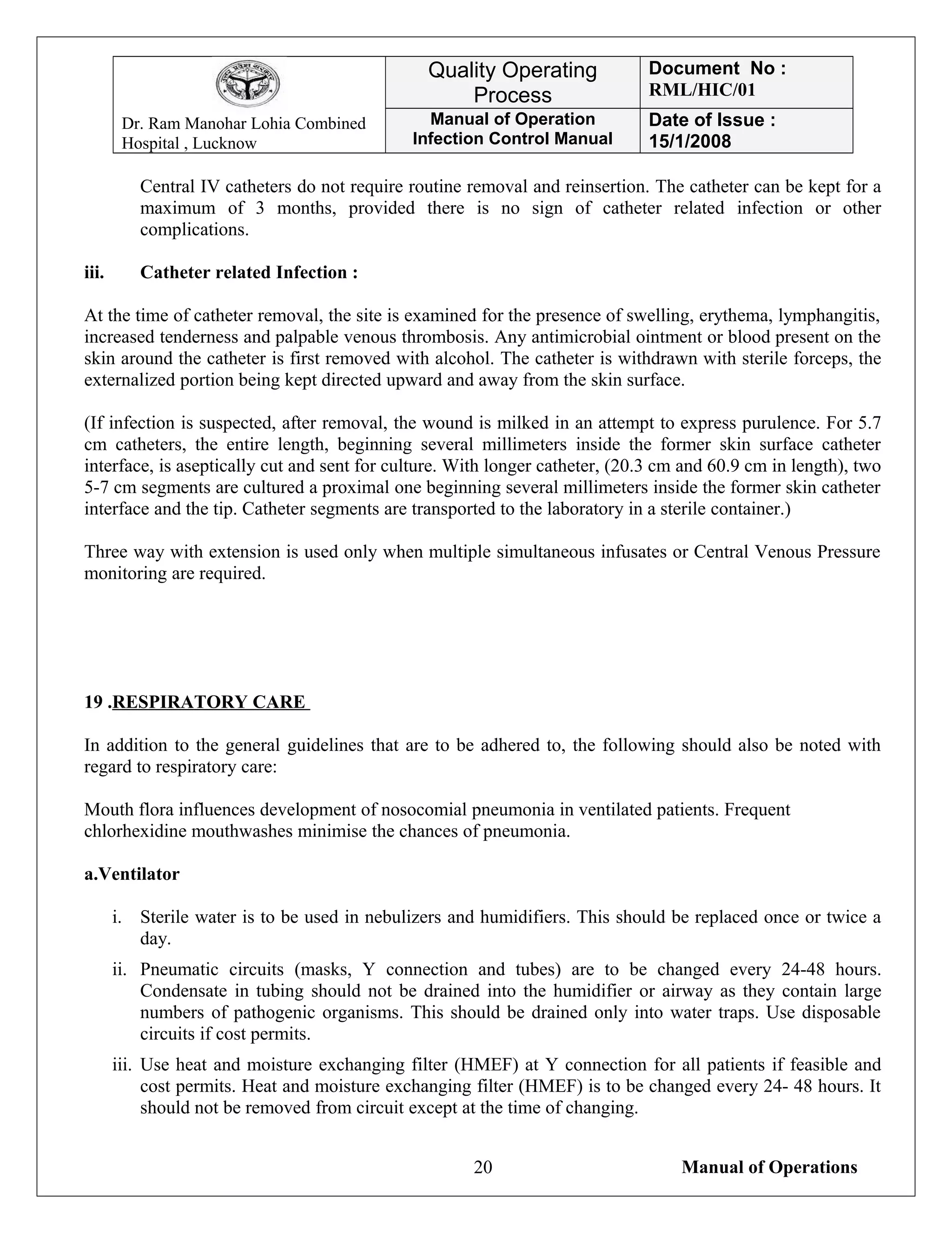 Infection control manual | DOC