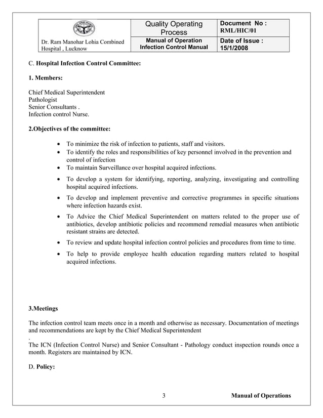Infection control manual | PDF