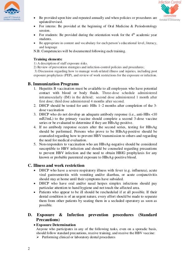 Infection Control Policy