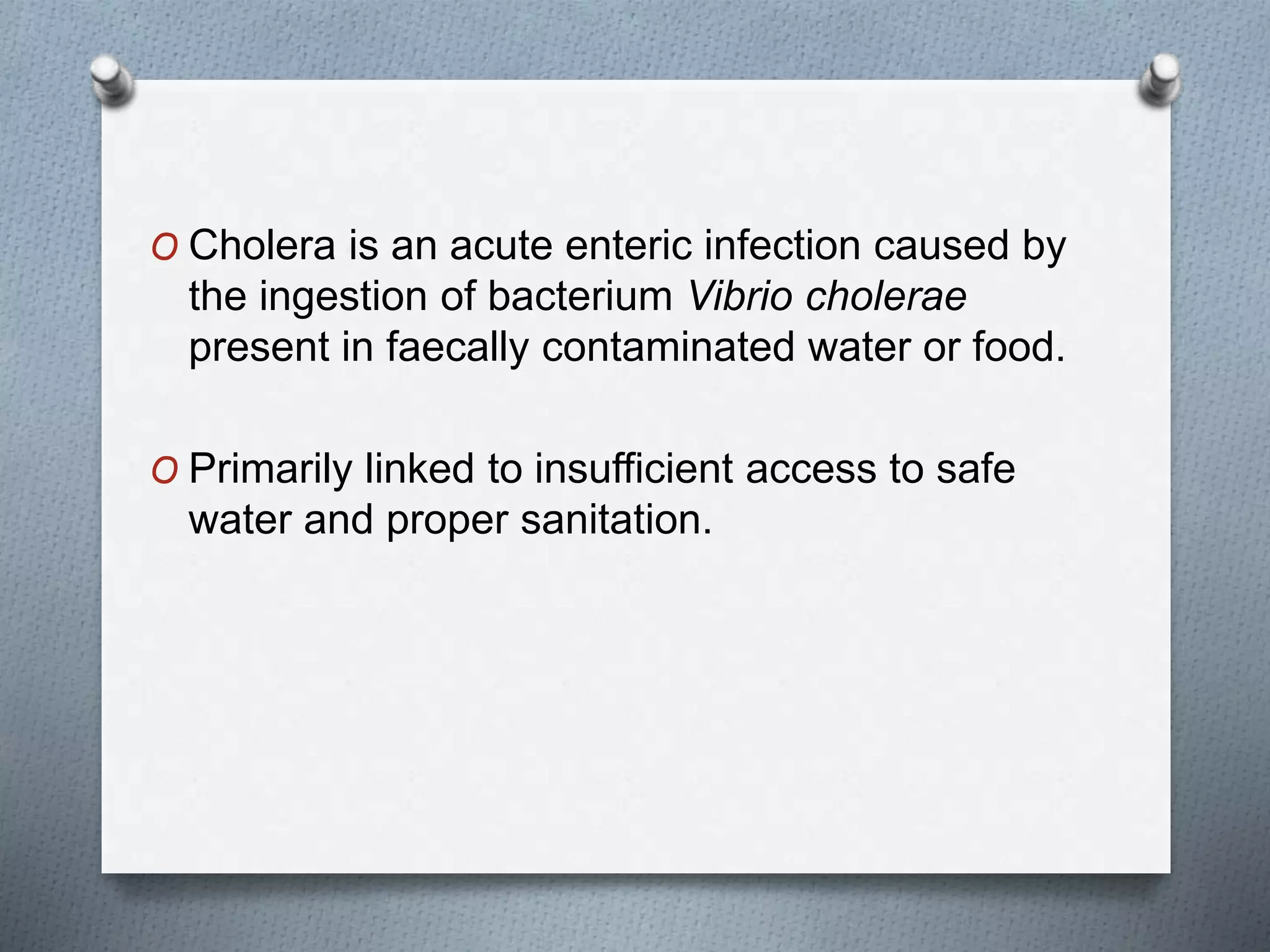 Infection control precautions in cholera outbreak | PPTX