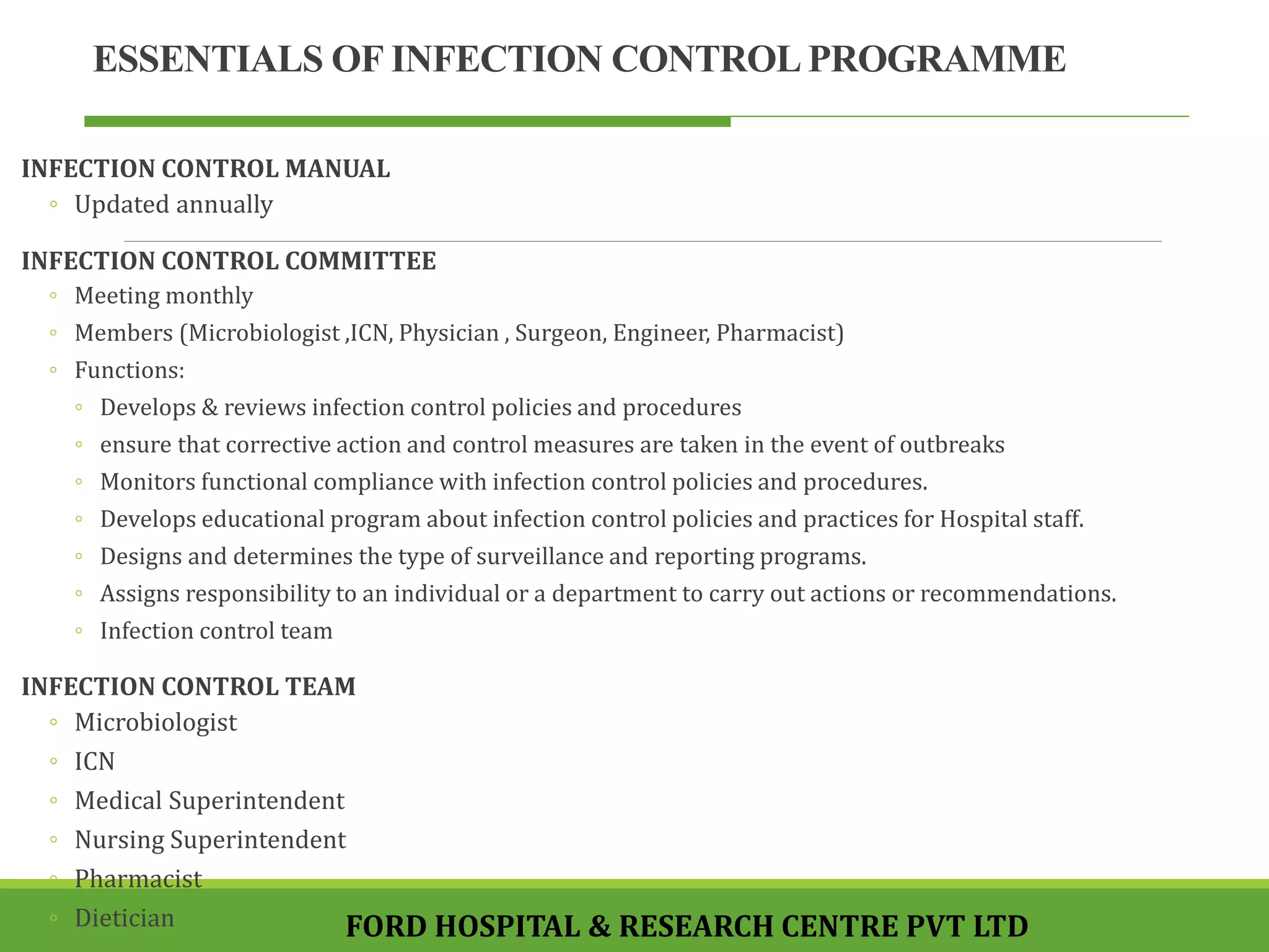 Infection control programme | PPT