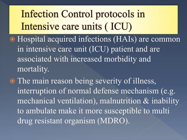 Infection control protocols in intensive care units | PPTX | Infectious ...
