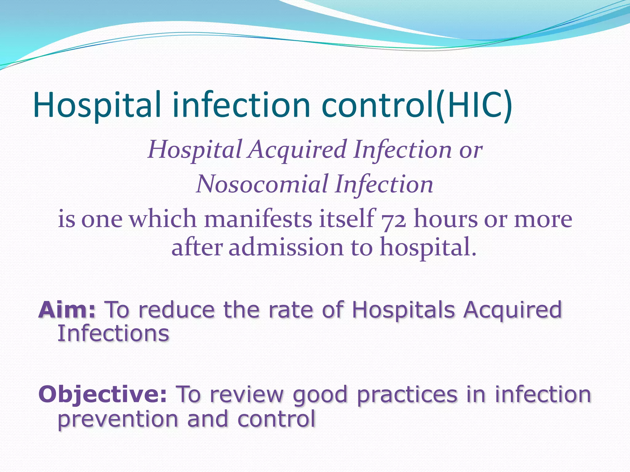 Infection Control In Hospitals | PPTX