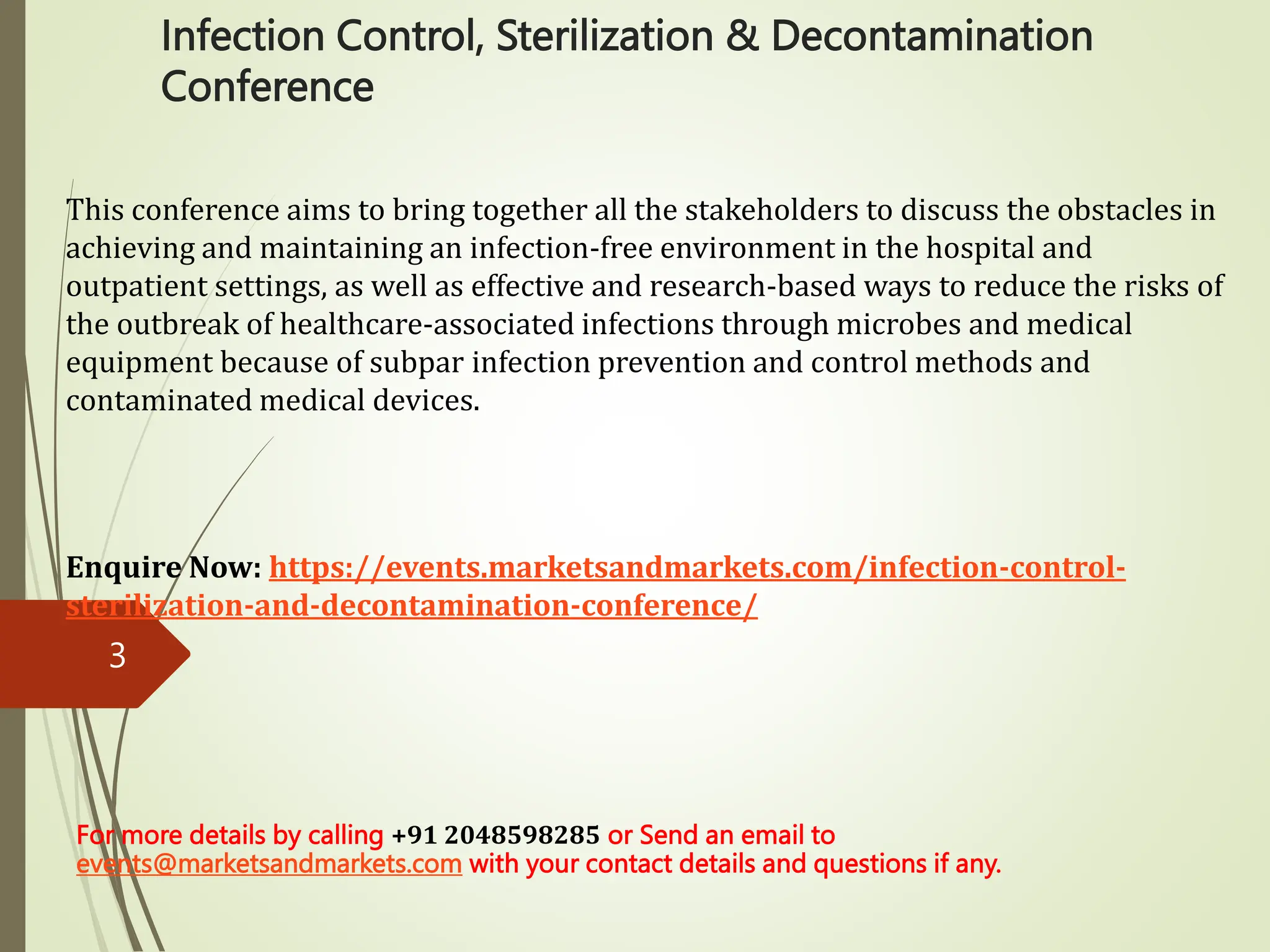 Infection Control, Sterilization & Decontamination Conference | MarketsandMarkets | PPTX ...