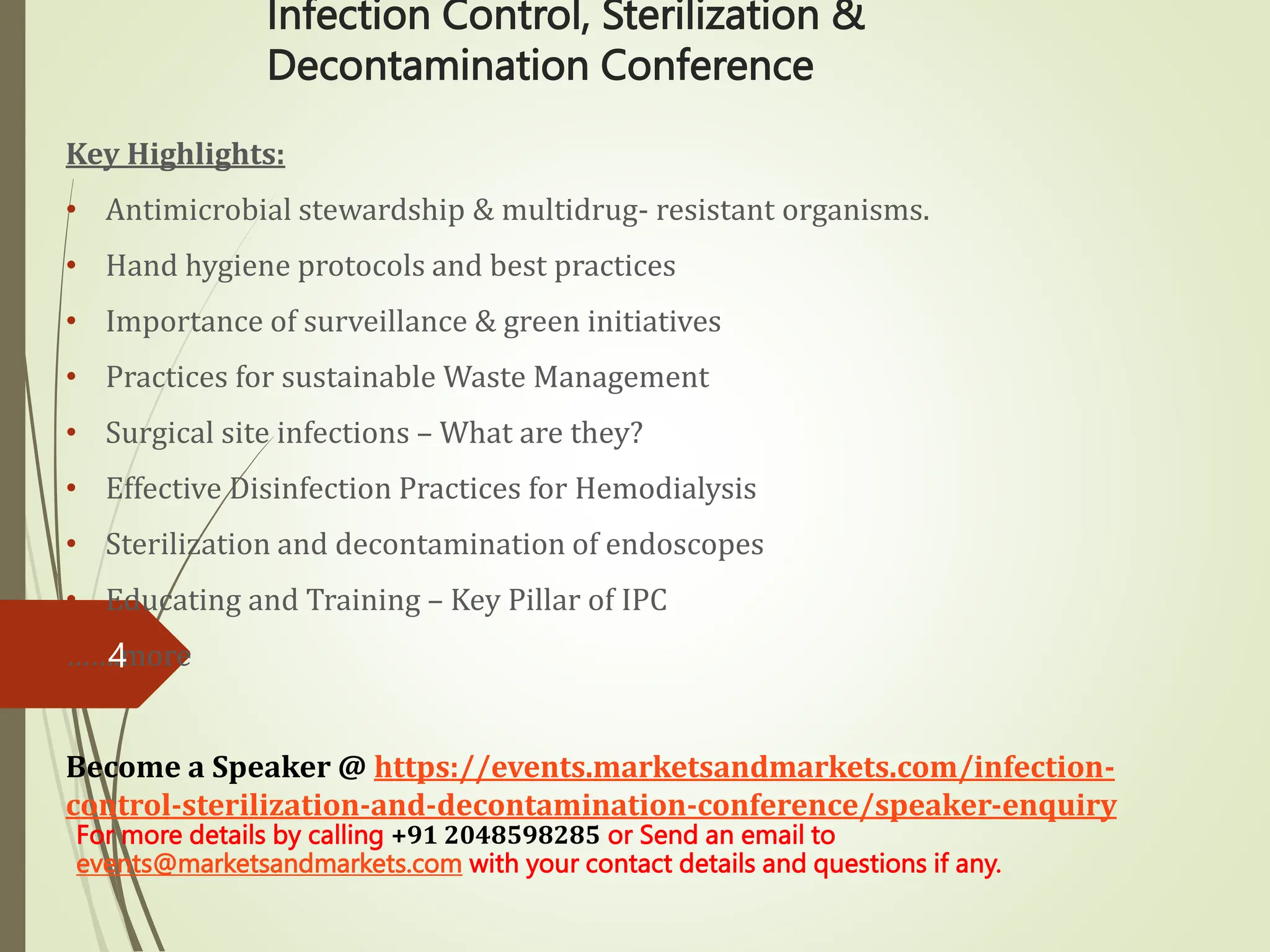 Infection Control, Sterilization & Decontamination Conference ...