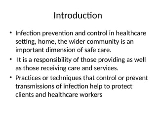 infection lecture INTRODUCTION TO INFECTION CONTROM | PPTX