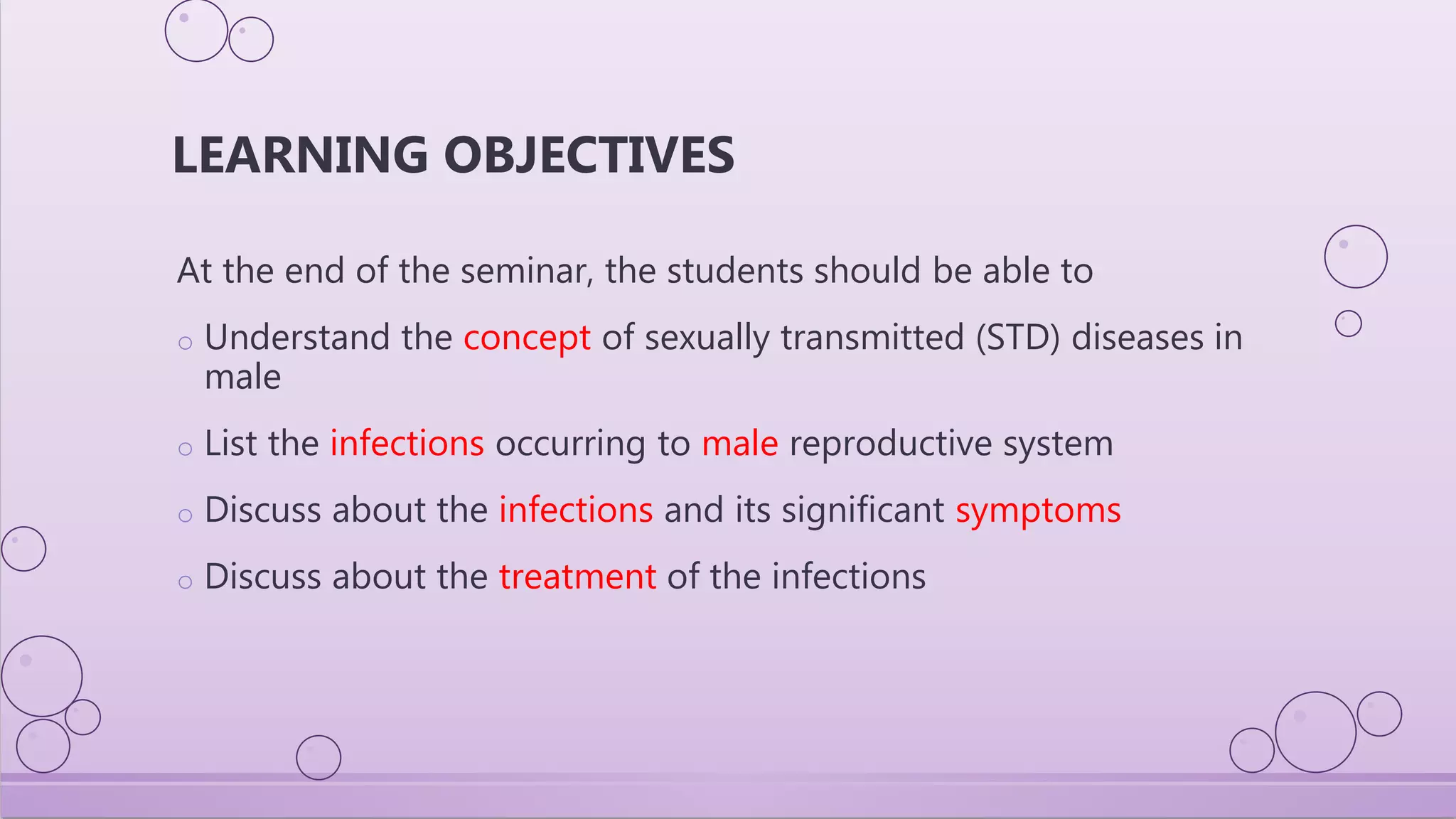 Infection of male reproductive system | PPTX