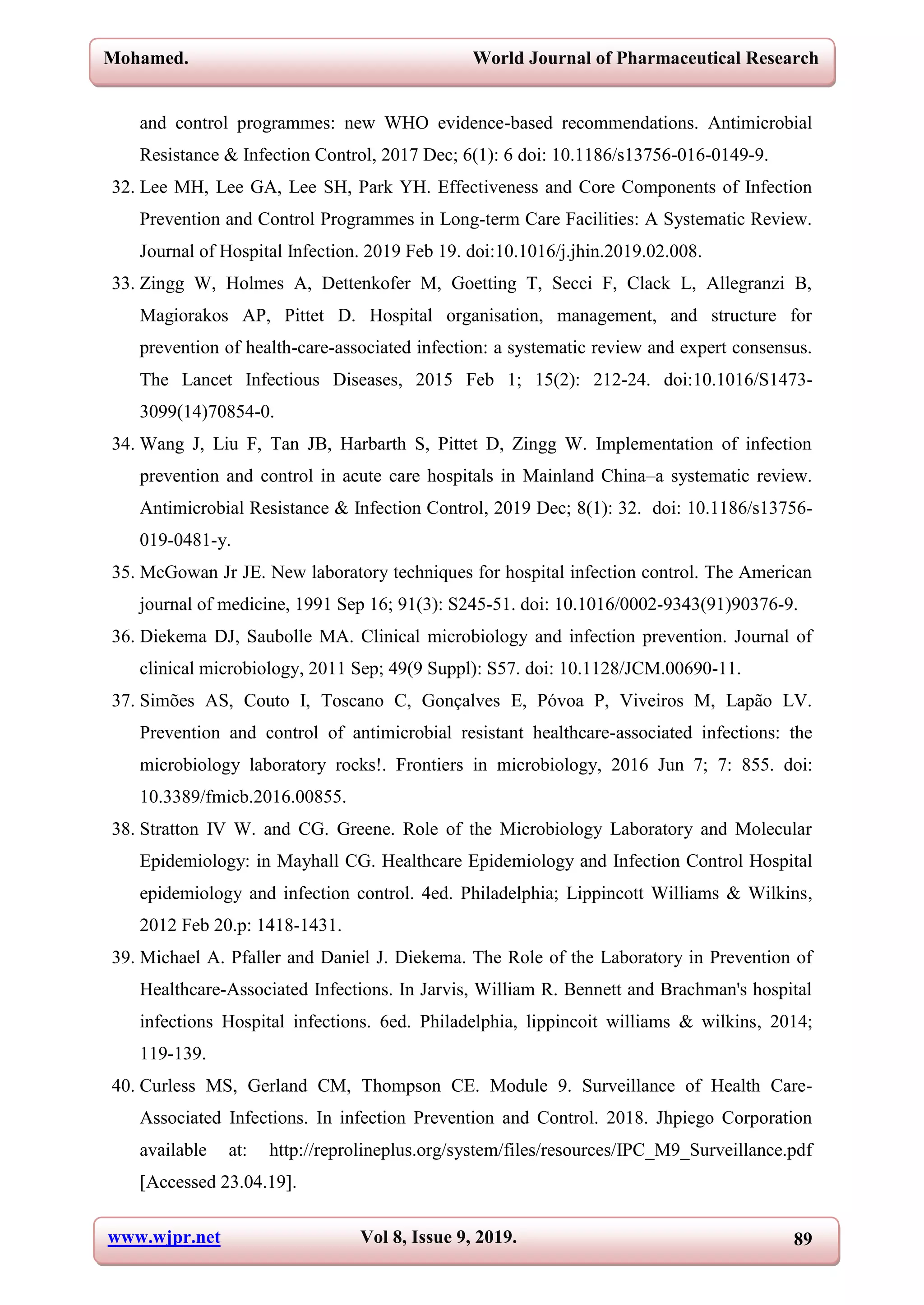 Infection prevention and control general principles and role of ...