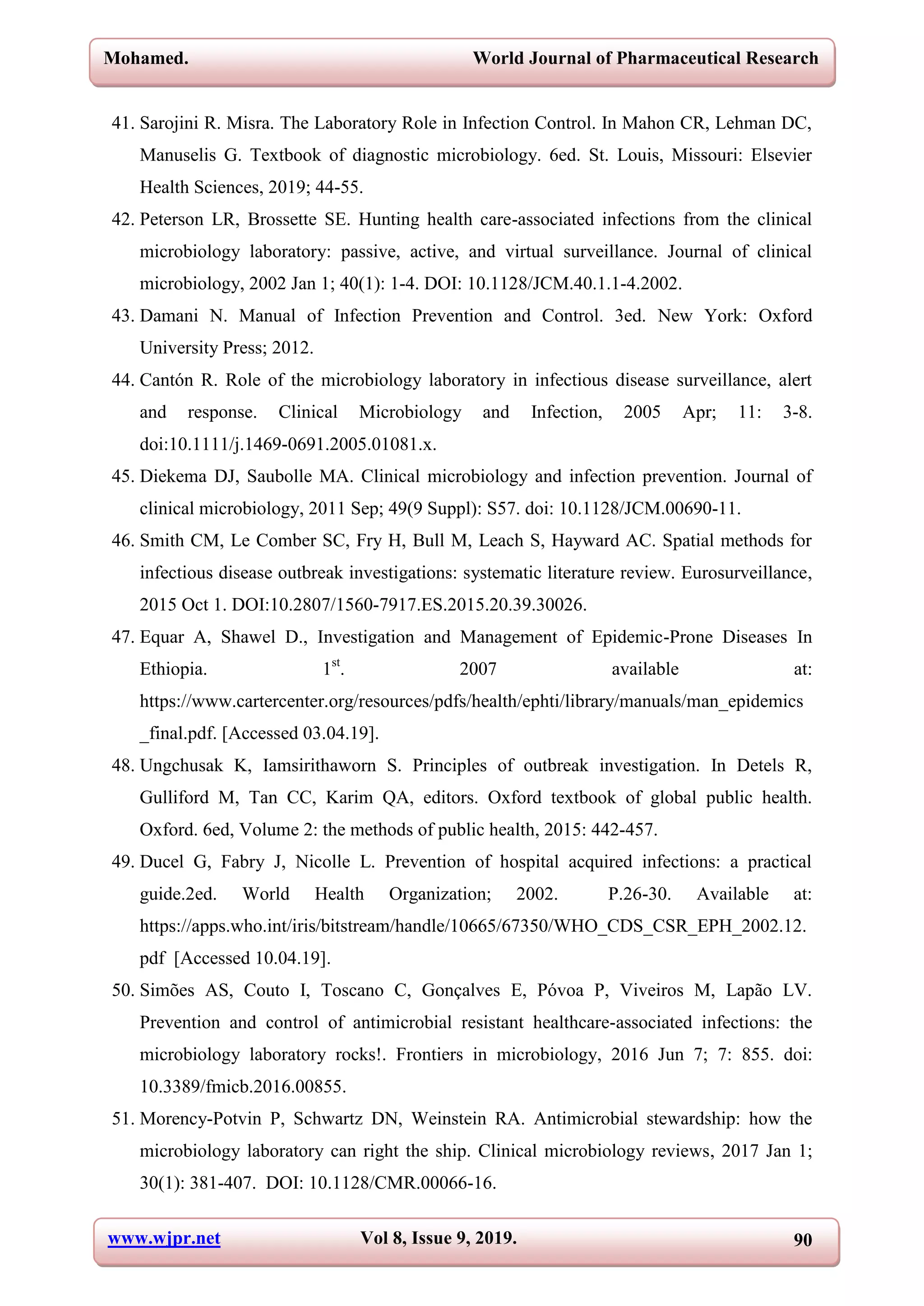 Infection prevention and control general principles and role of ...
