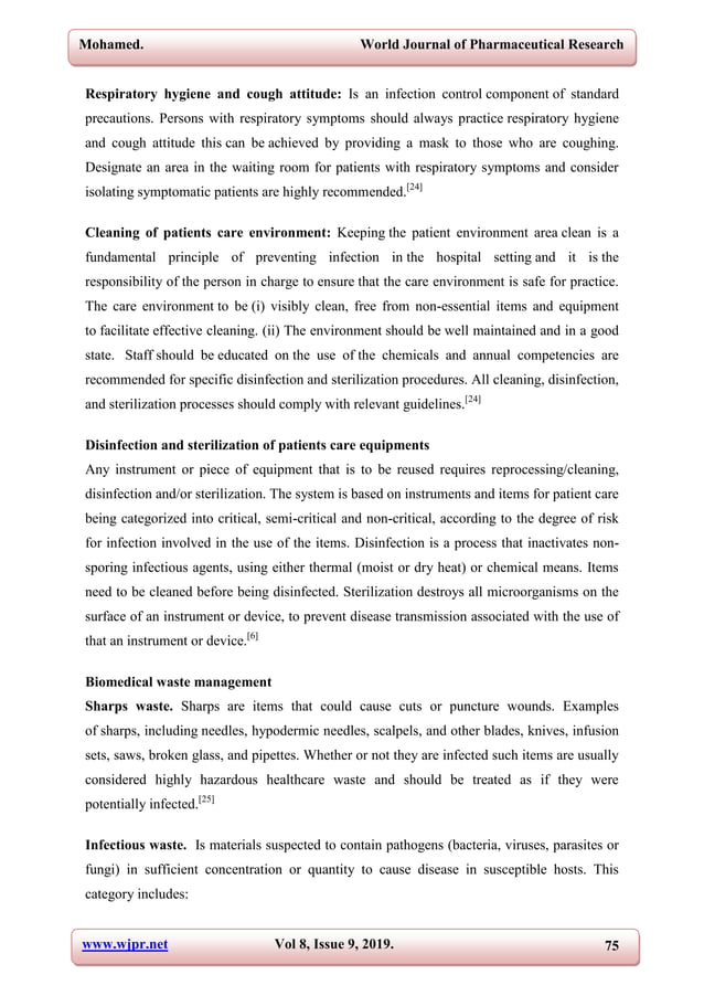 Infection prevention and control general principles and role of ...