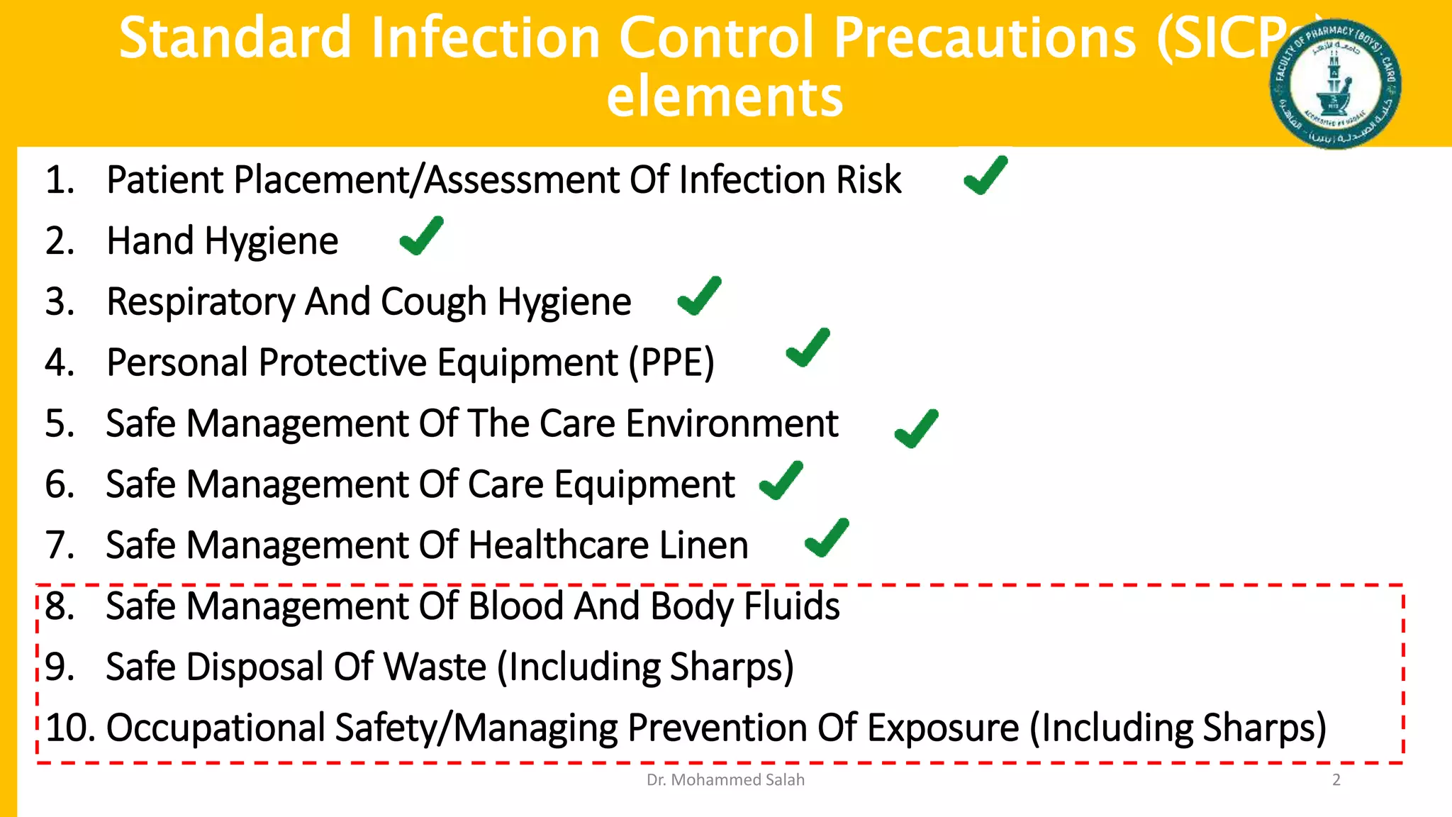 Infection prevention and control (IPC) Lec 3.pptx | First Aid | Injuries