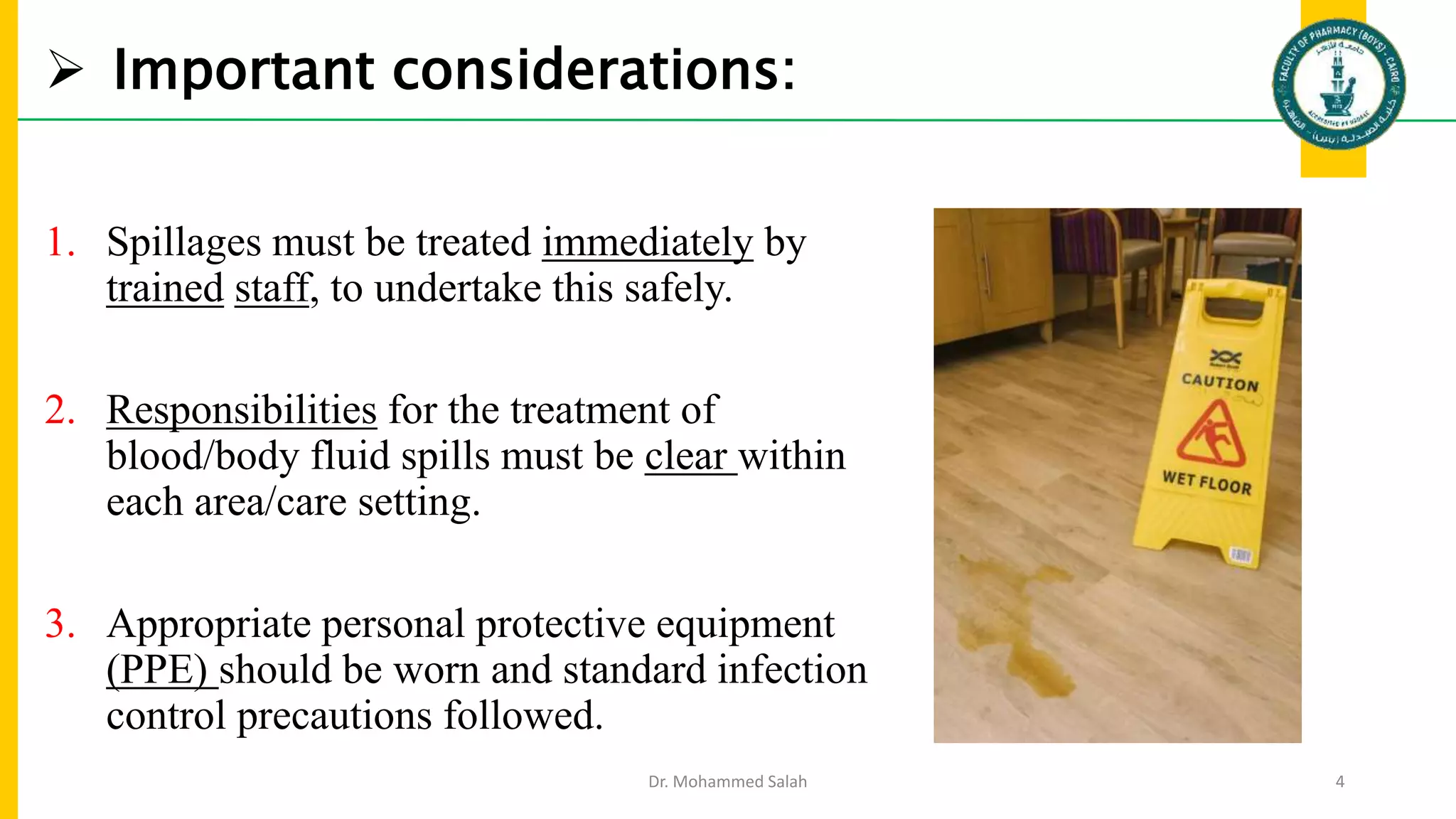 Infection prevention and control (IPC) Lec 3.pptx | First Aid | Injuries